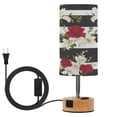 BZSMCE Rose Black White Stripe Pattern Printed 3 Color Touch Control ...