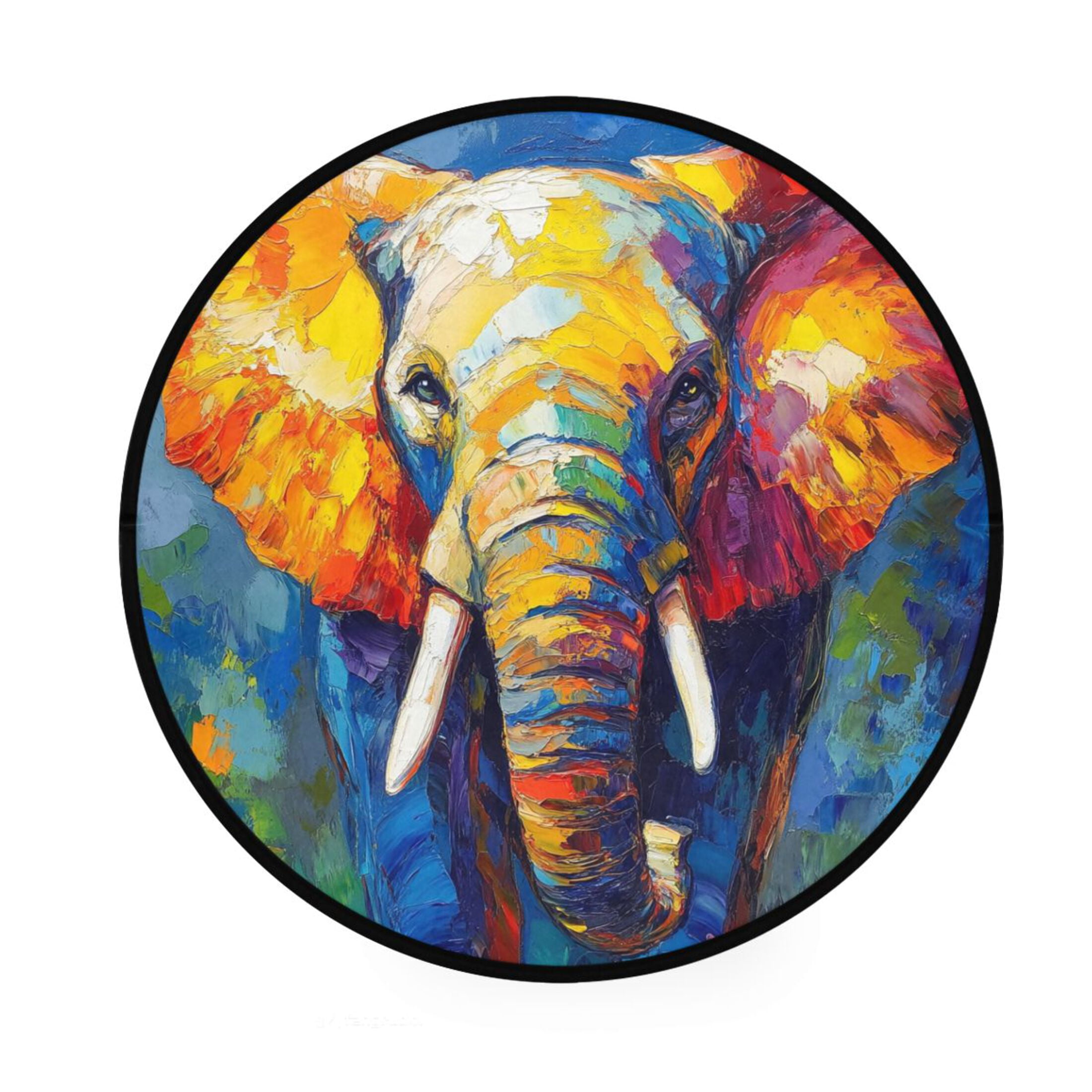 BZSMCE Round Decorative Floor Mat Bright Essence Pattern 36.2IN ...
