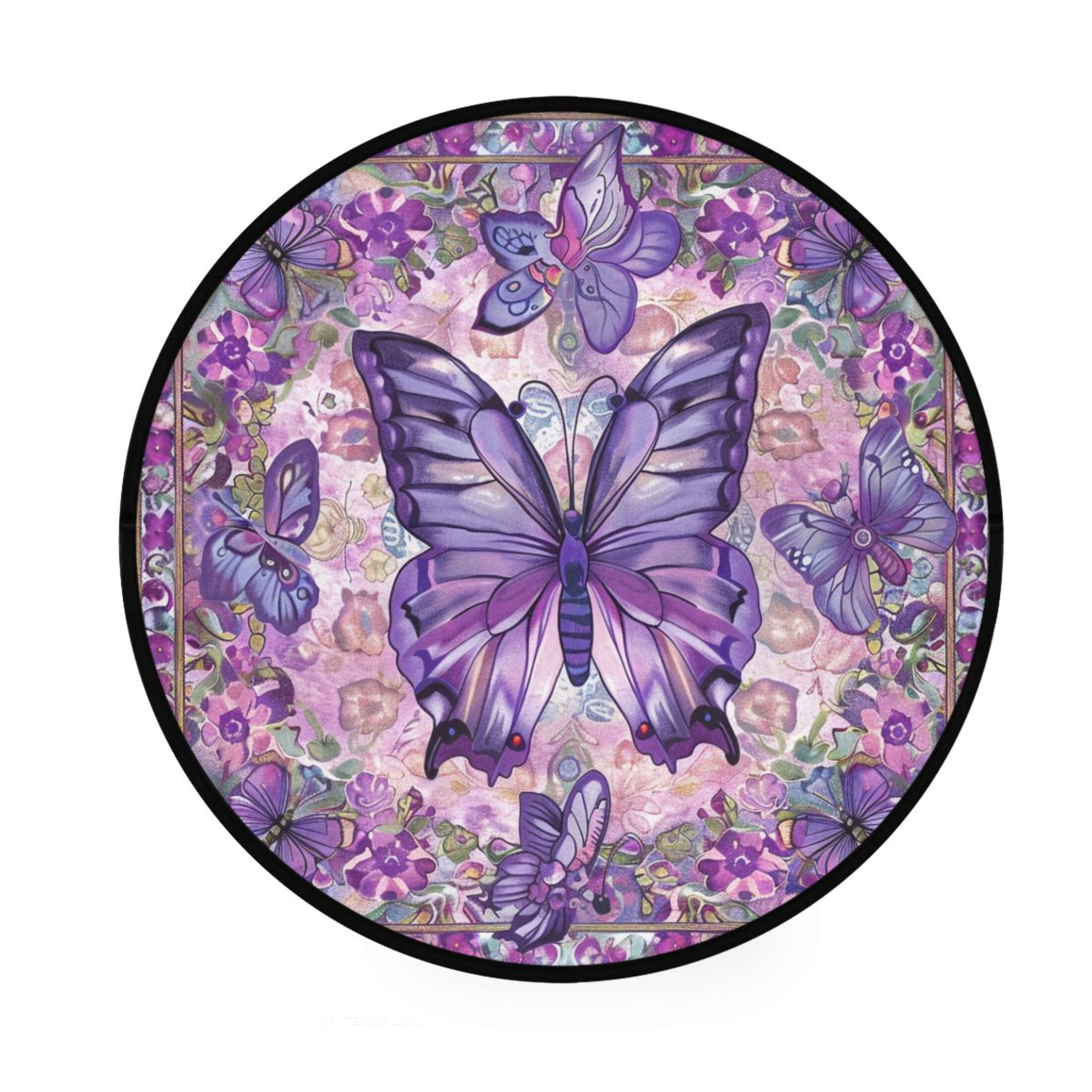 BZSMCE Round Decorative Floor Mat Garden Of Enchantment Pattern 36.2IN ...