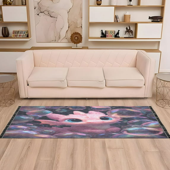 BZSMCE Runner Rug Classical Design Bubbly Pink Dragon's Whimsical World ...