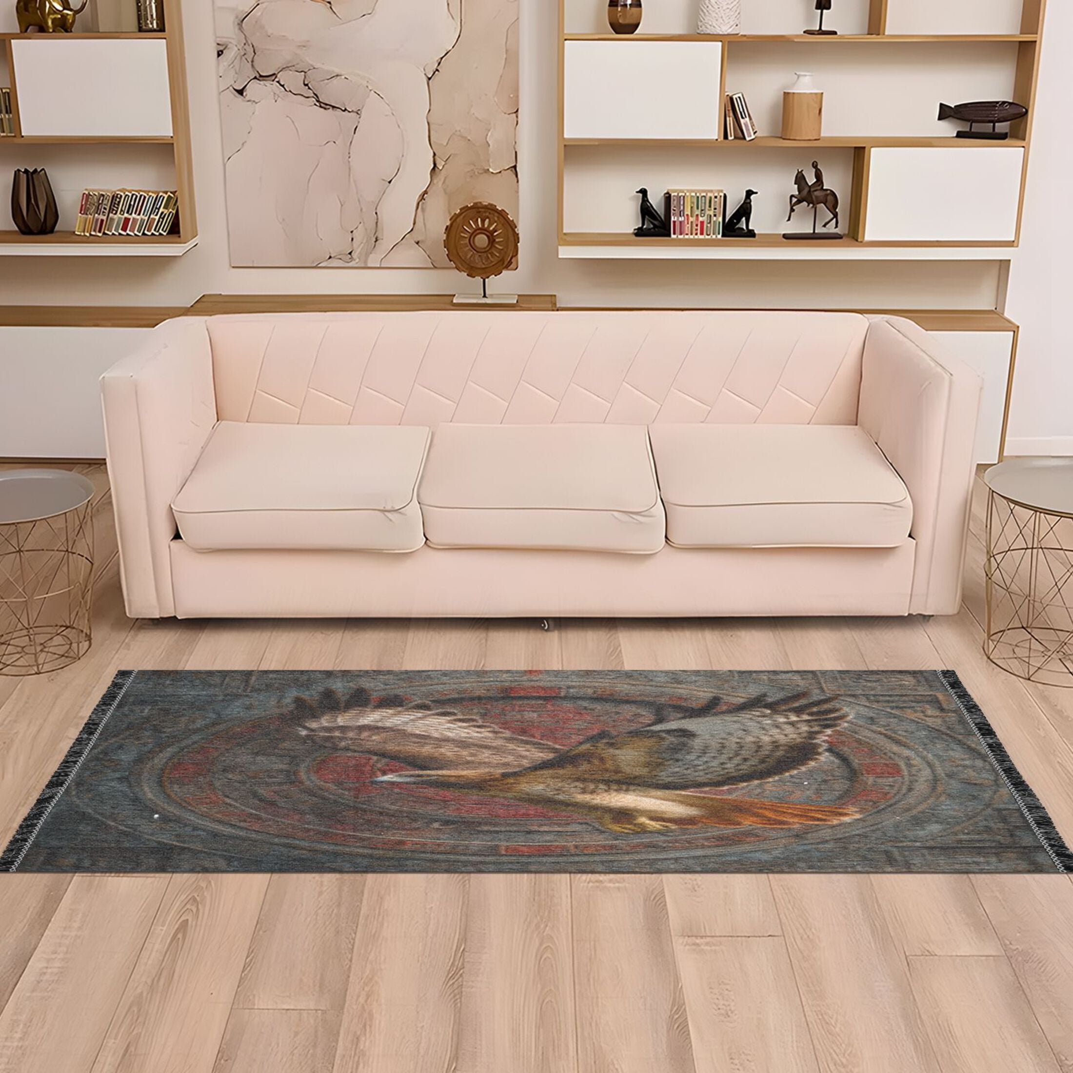 BZSMCE Runner Rug Classical Design Eagle's Ancient Emblem Flight Modern ...