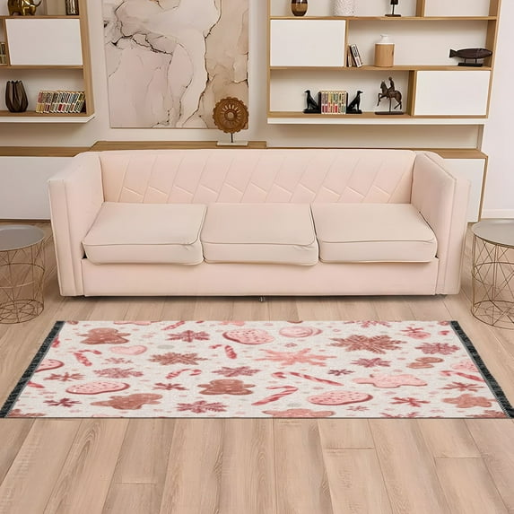 BZSMCE Runner Rug Classical Design Festive Cookie & Candy Collage ...