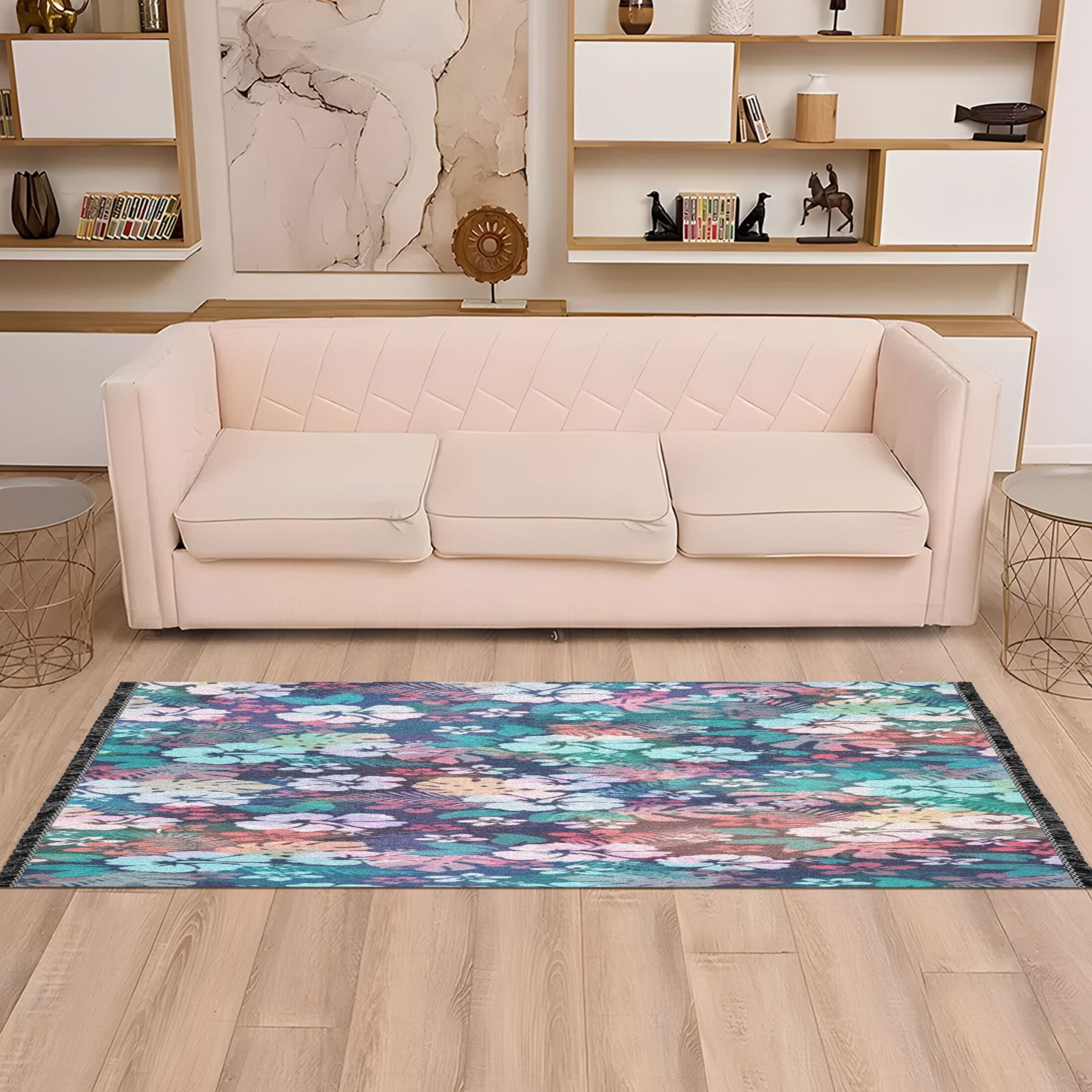 BZSMCE Runner Rug Classical Design Floral Fantasy Mosaic Modern Pattern ...