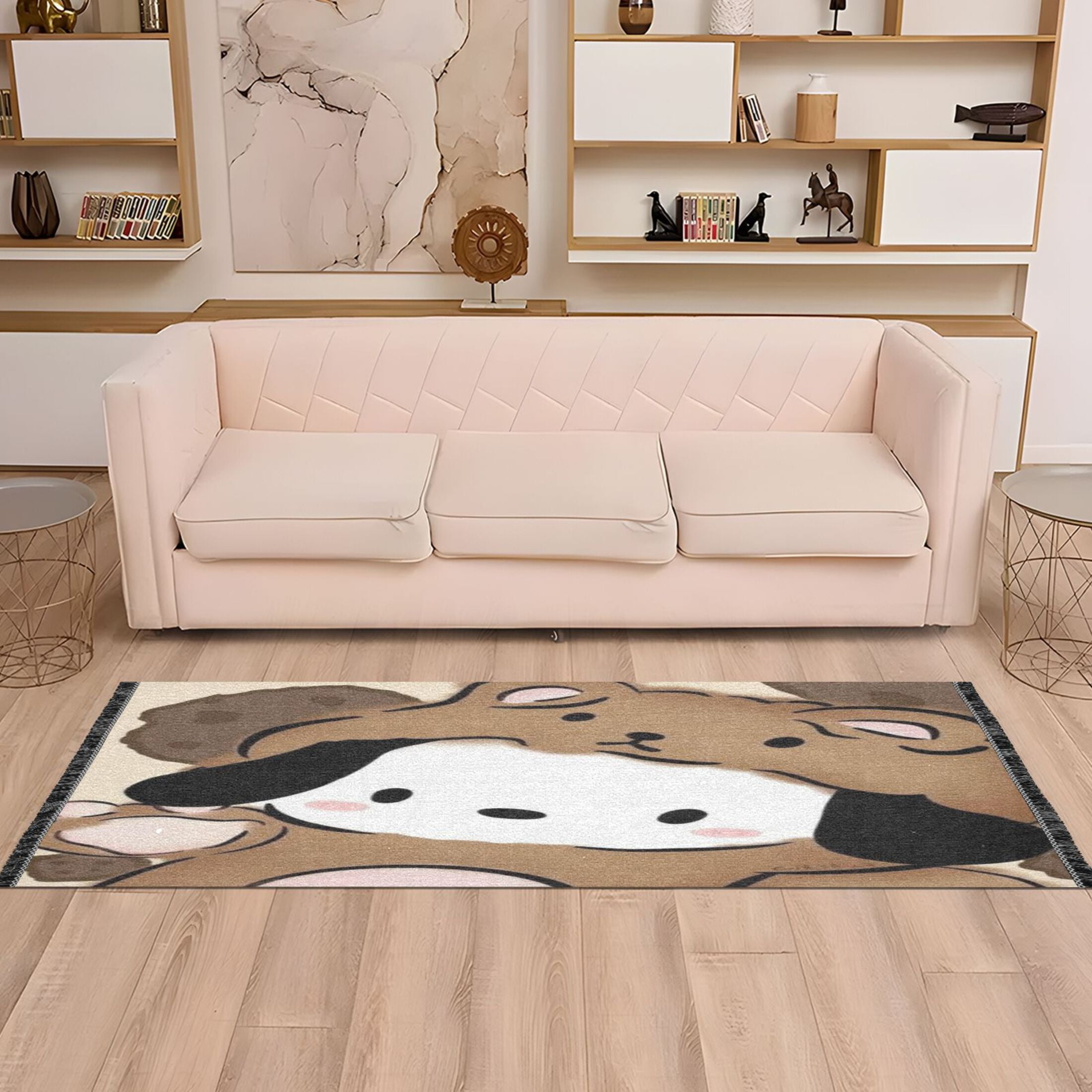 BZSMCE Runner Rug Classical Design Hat Puppy Cuteness Modern Pattern ...