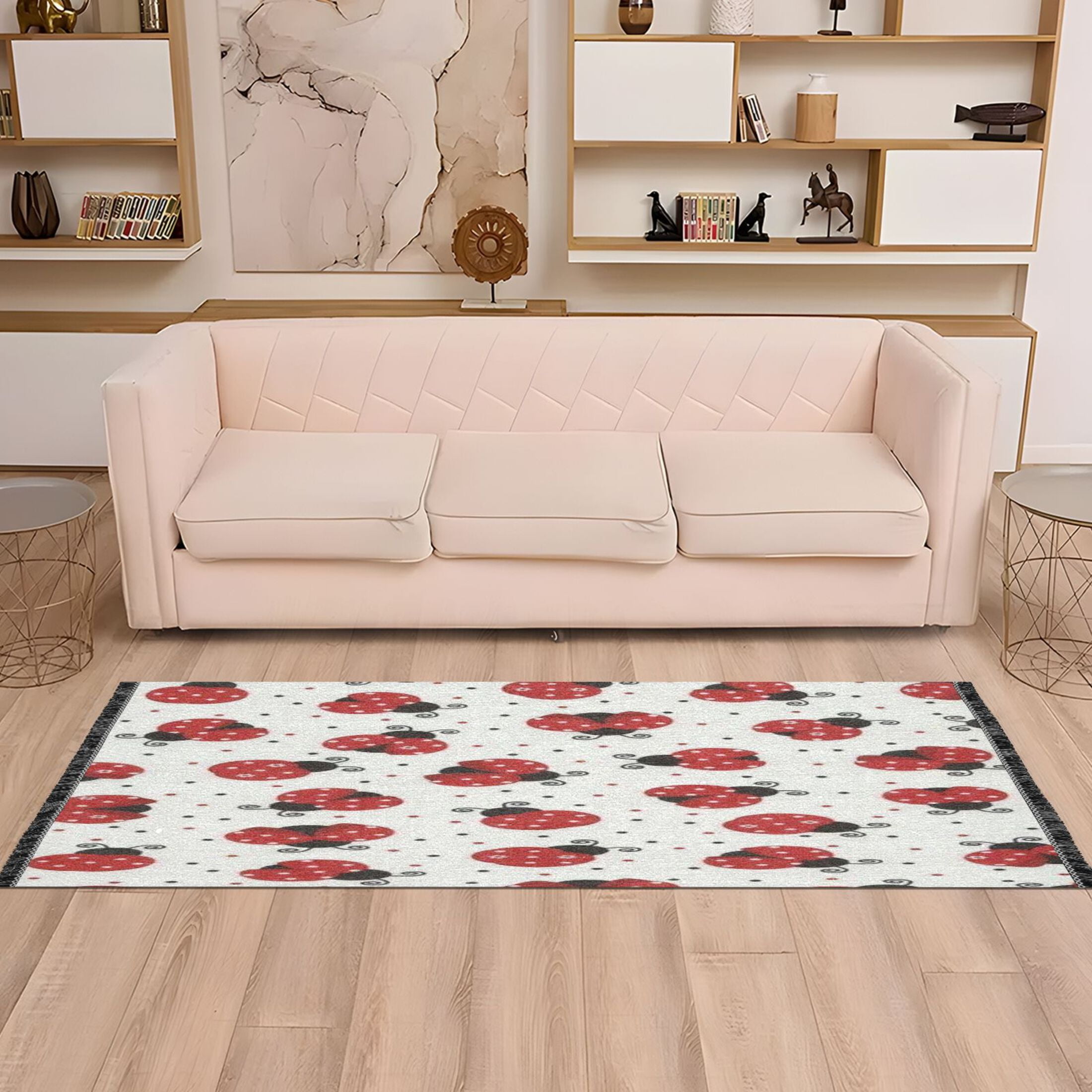 BZSMCE Runner Rug Classical Design Ladybugs Art Array Modern Pattern ...