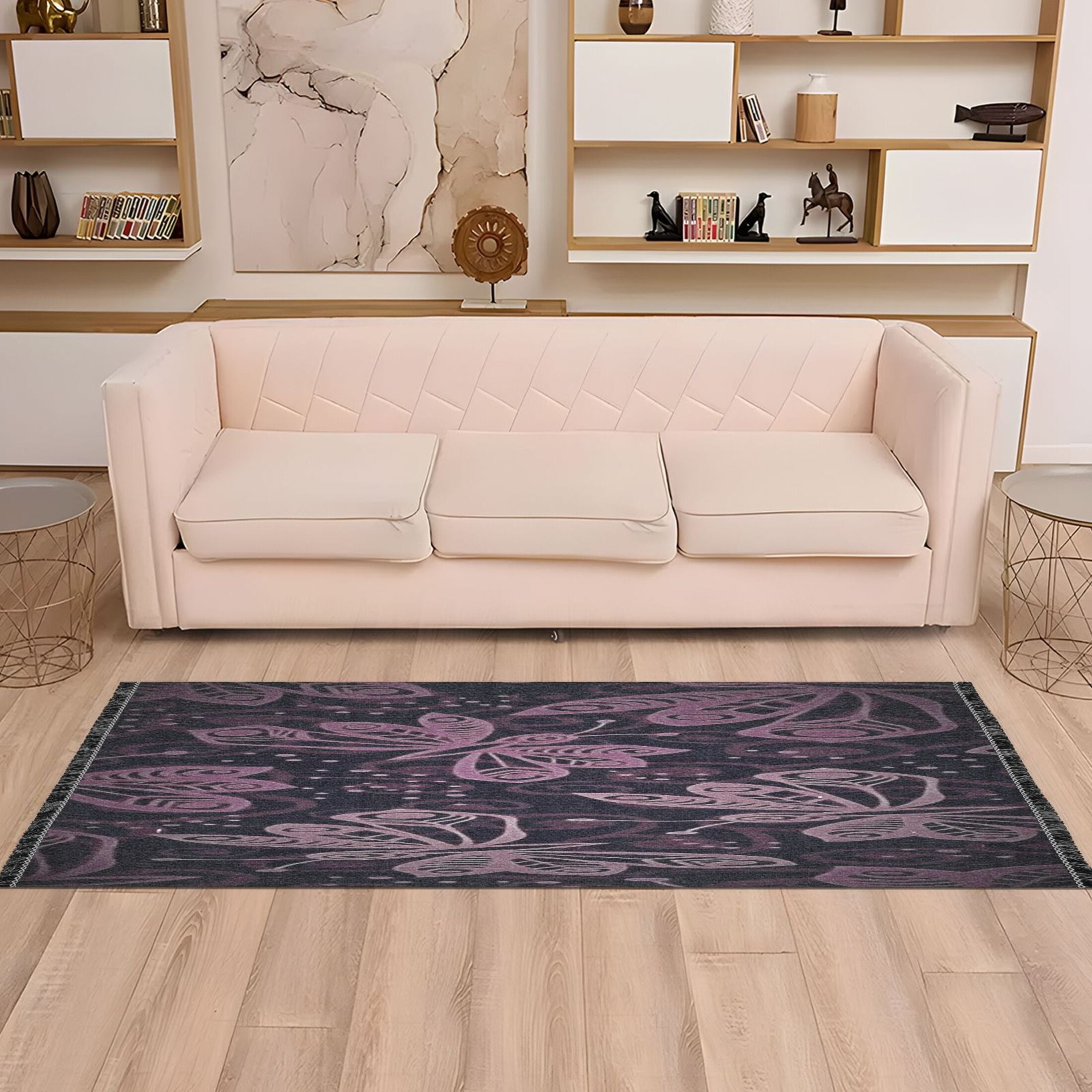 BZSMCE Runner Rug Classical Design Midnight Butterfly Lace Modern ...