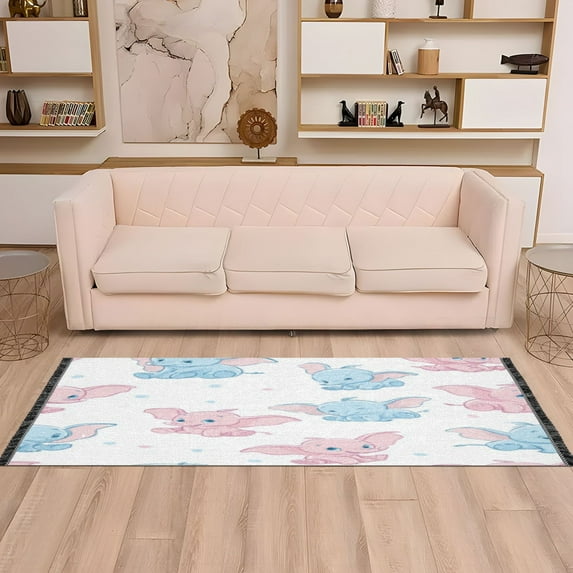 BZSMCE Runner Rug Classical Design Pastel Dumbo Parade Modern Pattern ...