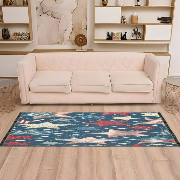 BZSMCE Runner Rug Classical Design Star - Spangled Patriotism Modern ...