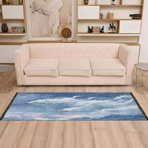 BZSMCE Runner Rug Classical Design Wave Polar Bear Modern Pattern ...