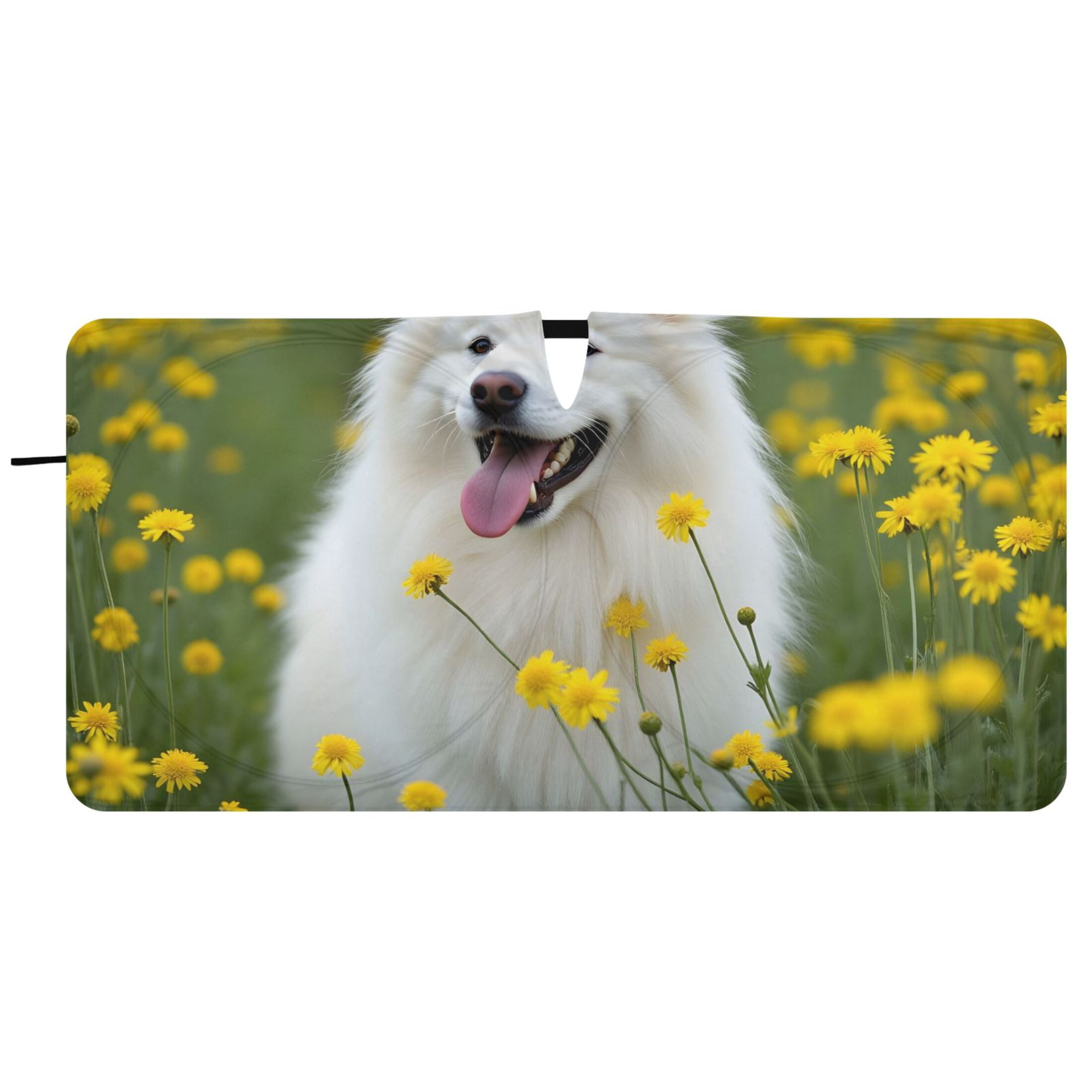 BZSMCE Samoyed Yellow Daisy Shade Foldable UV Protection for Car SUV ...