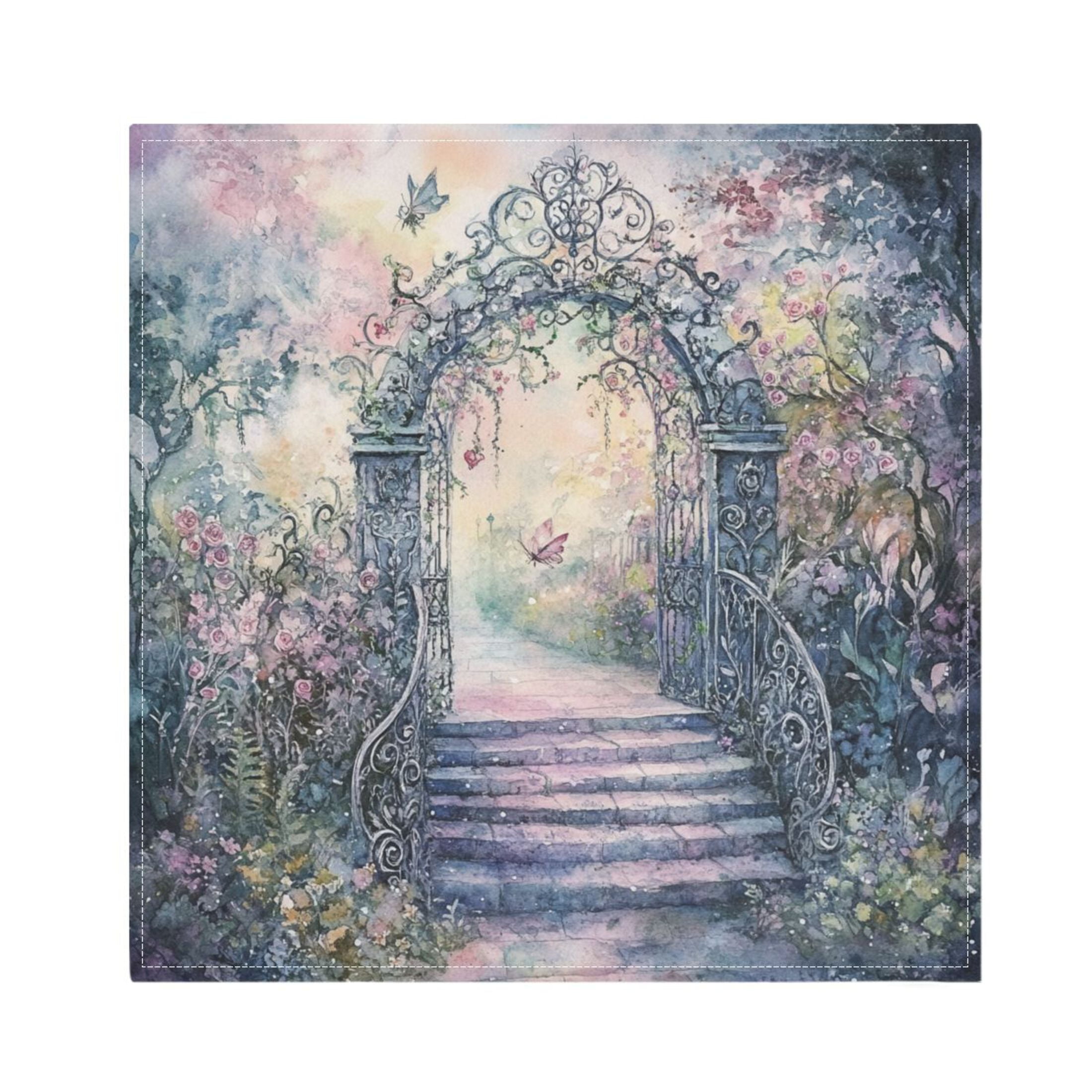 BZSMCE Satin Native Fab Cotton Dinner Napkin Enchanted Garden with ...