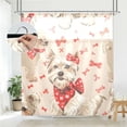 BZSMCE Schnauzer Red Bow Red Bone Pattern Pattern Bathroom Shower ...