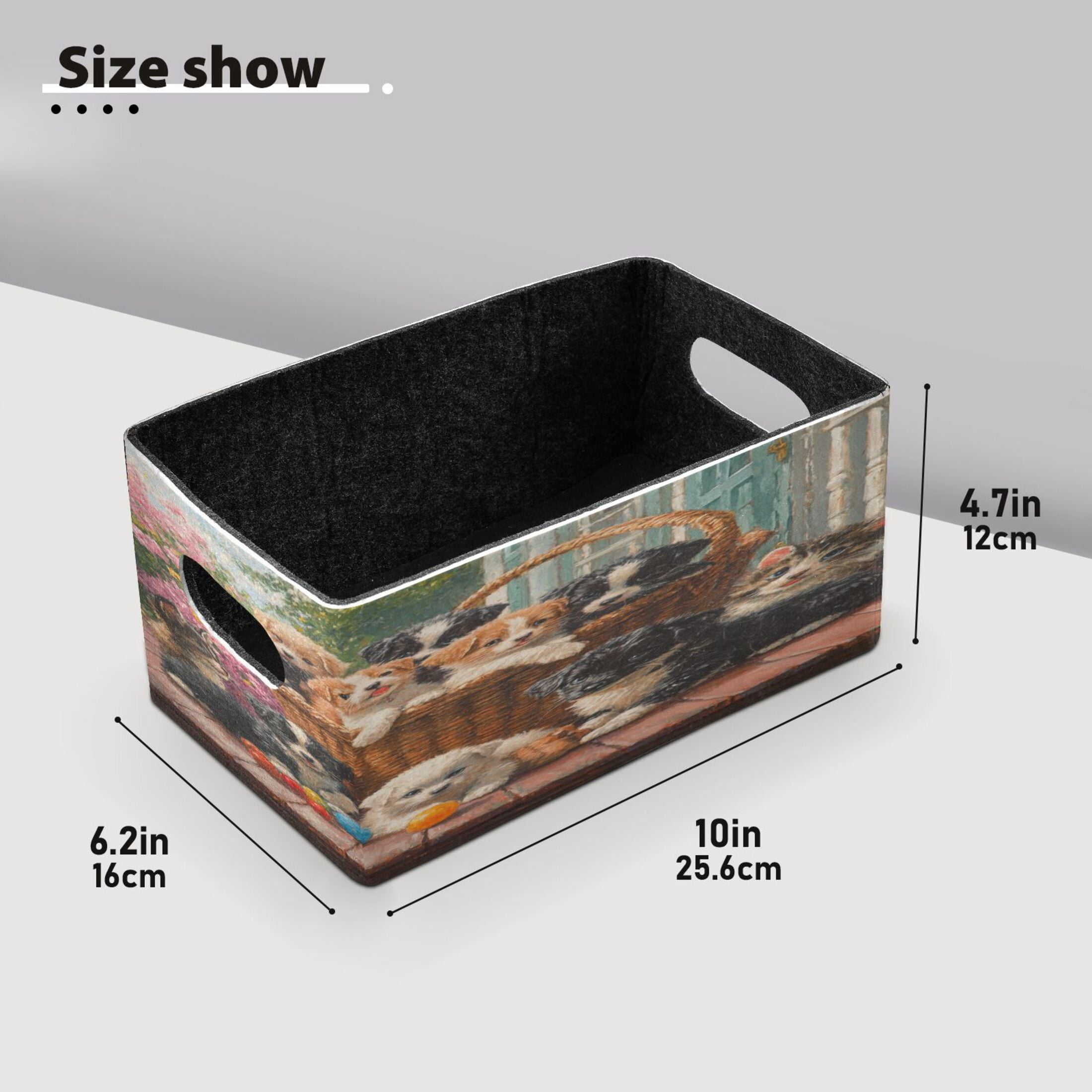 BZSMCE Shelf Baskets Basket Of Puppies and Kitten Pattern Storage Cube ...
