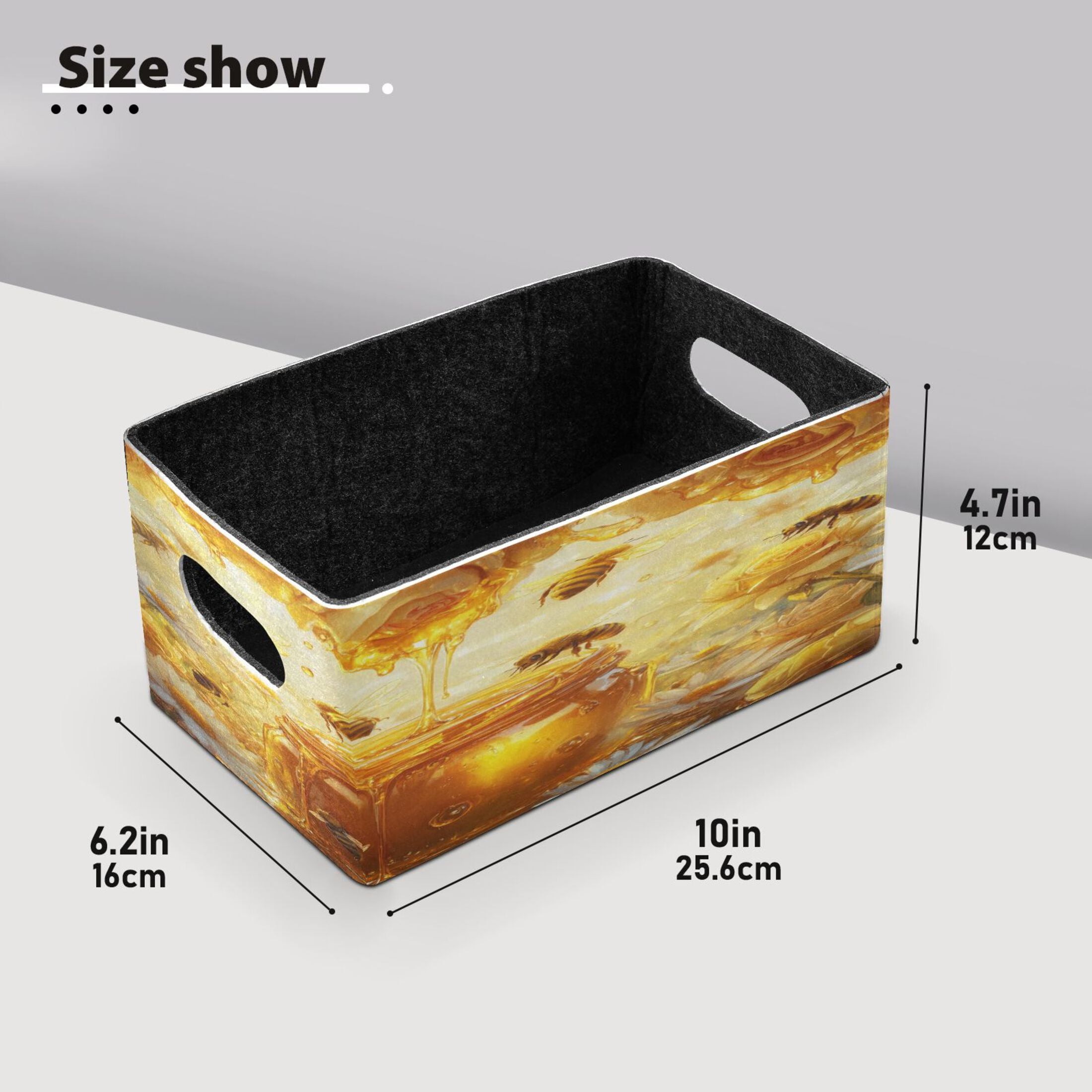 BZSMCE Shelf Baskets Cute Bee Take Honey Pattern Storage Cube Bins 10.1 ...