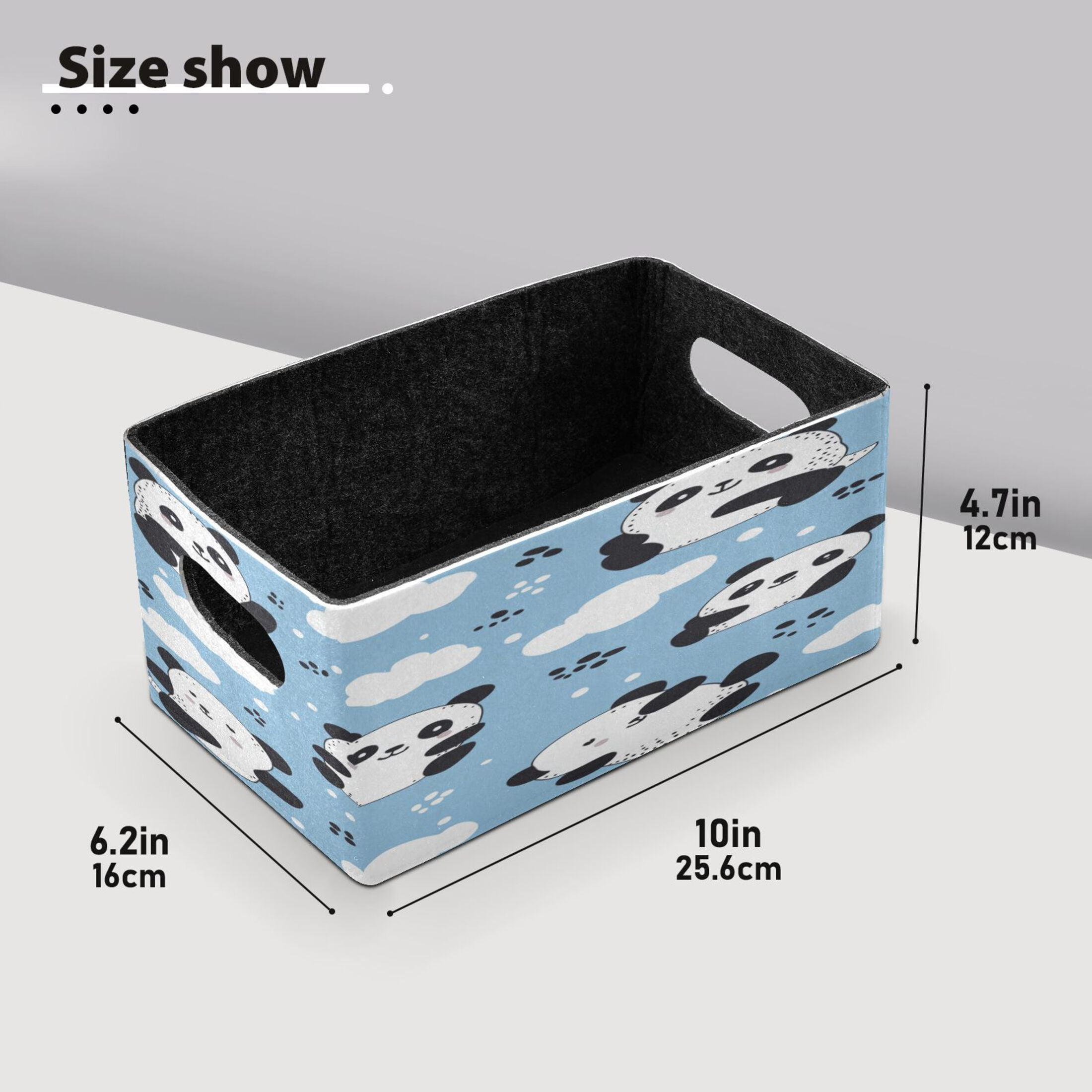 BZSMCE Shelf Baskets Cute Panda Printing Pattern Storage Cube Bins 10.1 ...