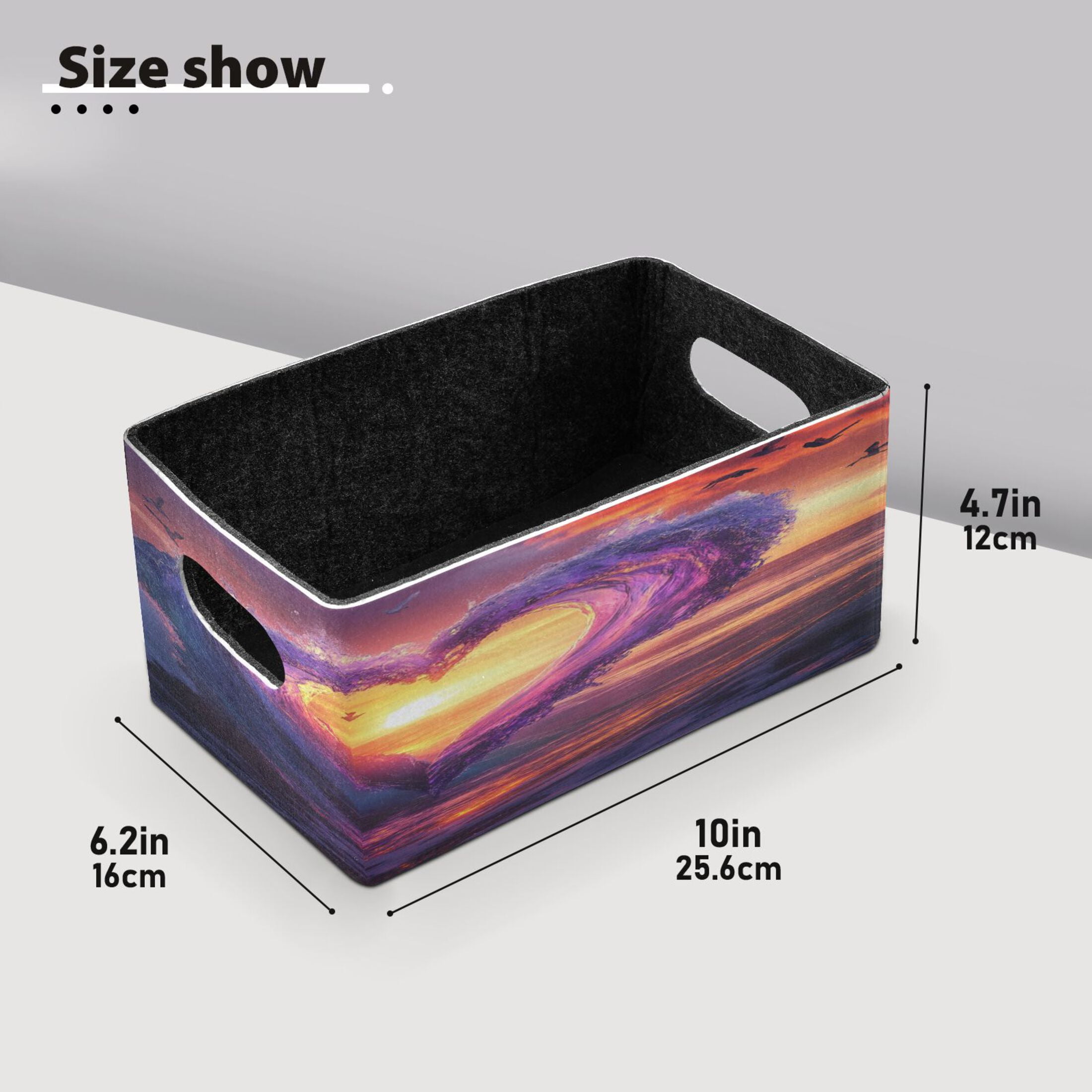 BZSMCE Shelf Baskets Heart-shaped Wave Drawing Pattern Storage Cube ...