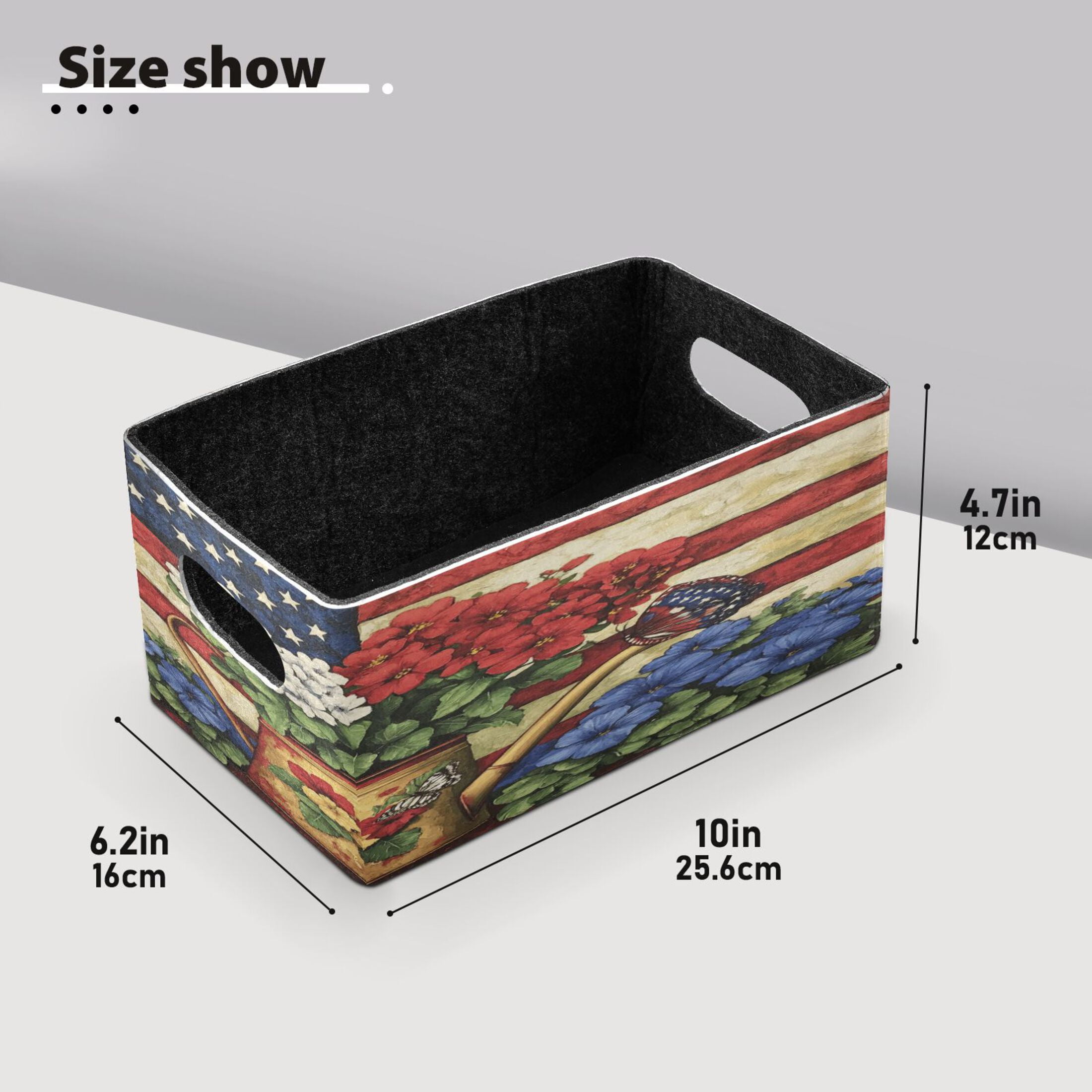 BZSMCE Shelf Baskets Kettle Flag Pattern Storage Cube Bins 10.1*6.3*4 ...
