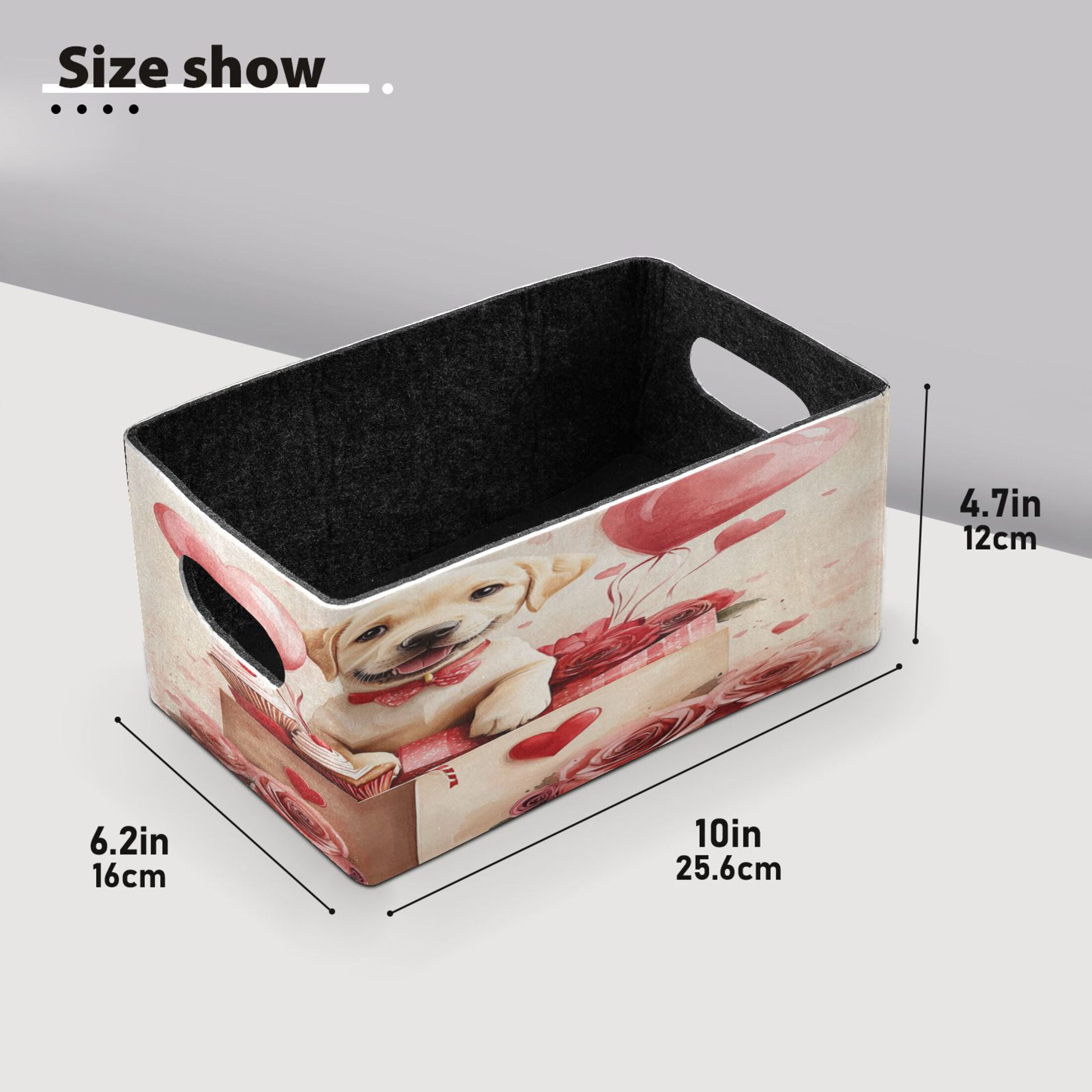 BZSMCE Shelf Baskets Labrador Happy Birthday Pattern Storage Cube Bins ...