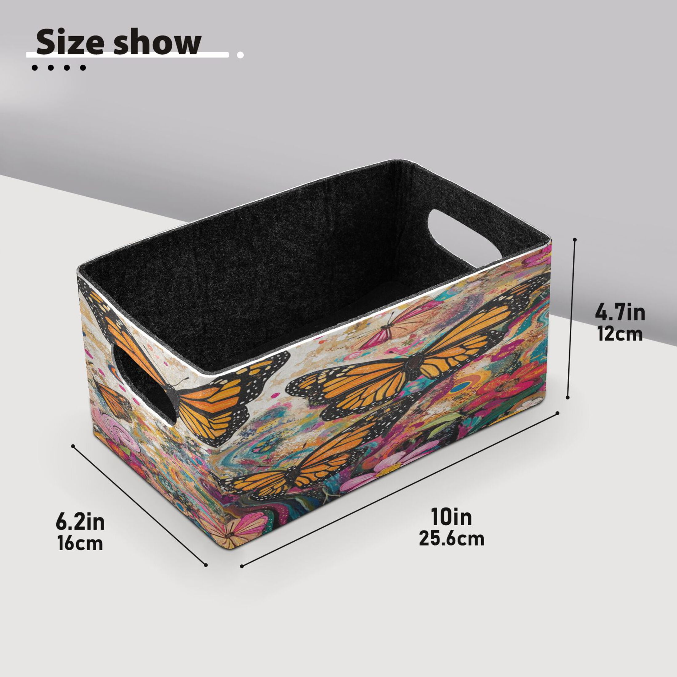 BZSMCE Shelf Baskets Monarch Butterflies in Flight Pattern Storage Cube ...