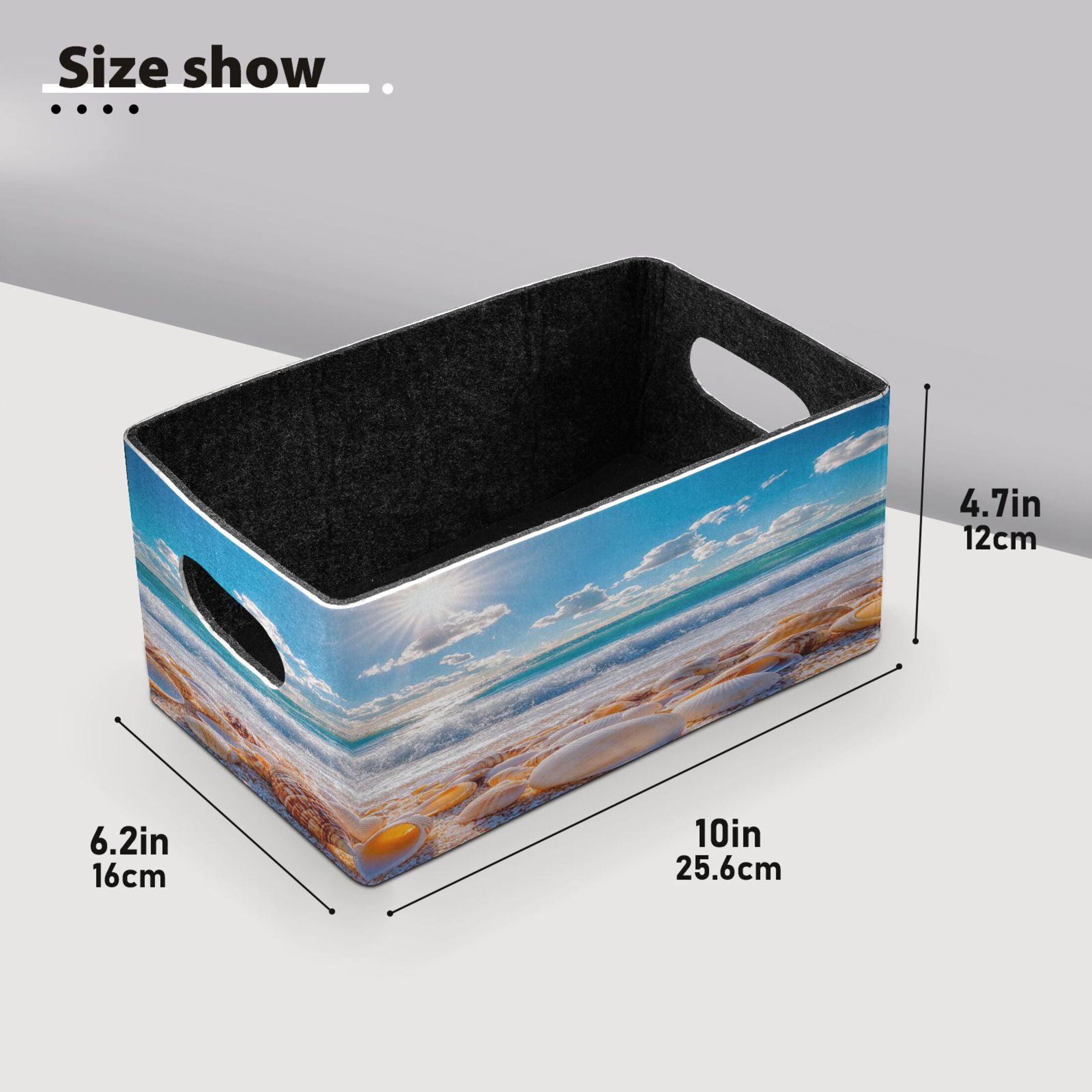 BZSMCE Shelf Baskets Seashells on Sunny Beach Pattern Storage Cube Bins ...