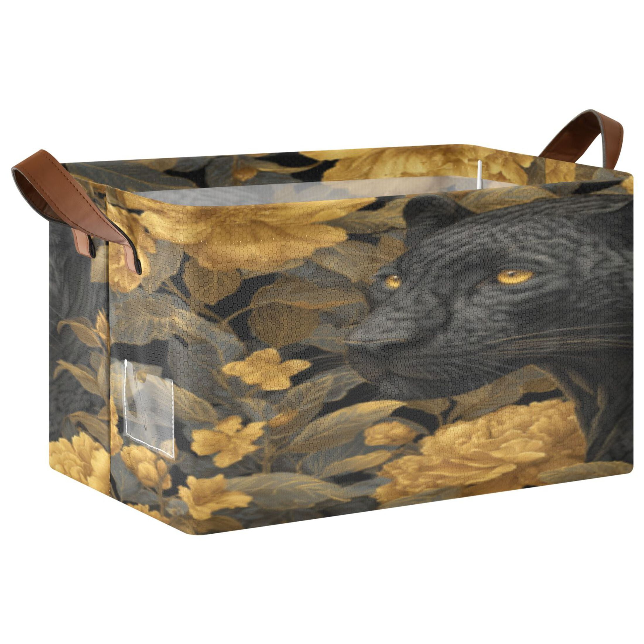 BZSMCE Shelf Baskets Storage Bins Amber Eyes in A Flora Forest Pattern ...