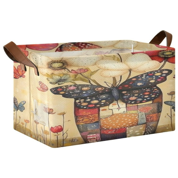 BZSMCE Shelf Baskets Storage Bins Blooming Mosaic Pattern Storage Box ...