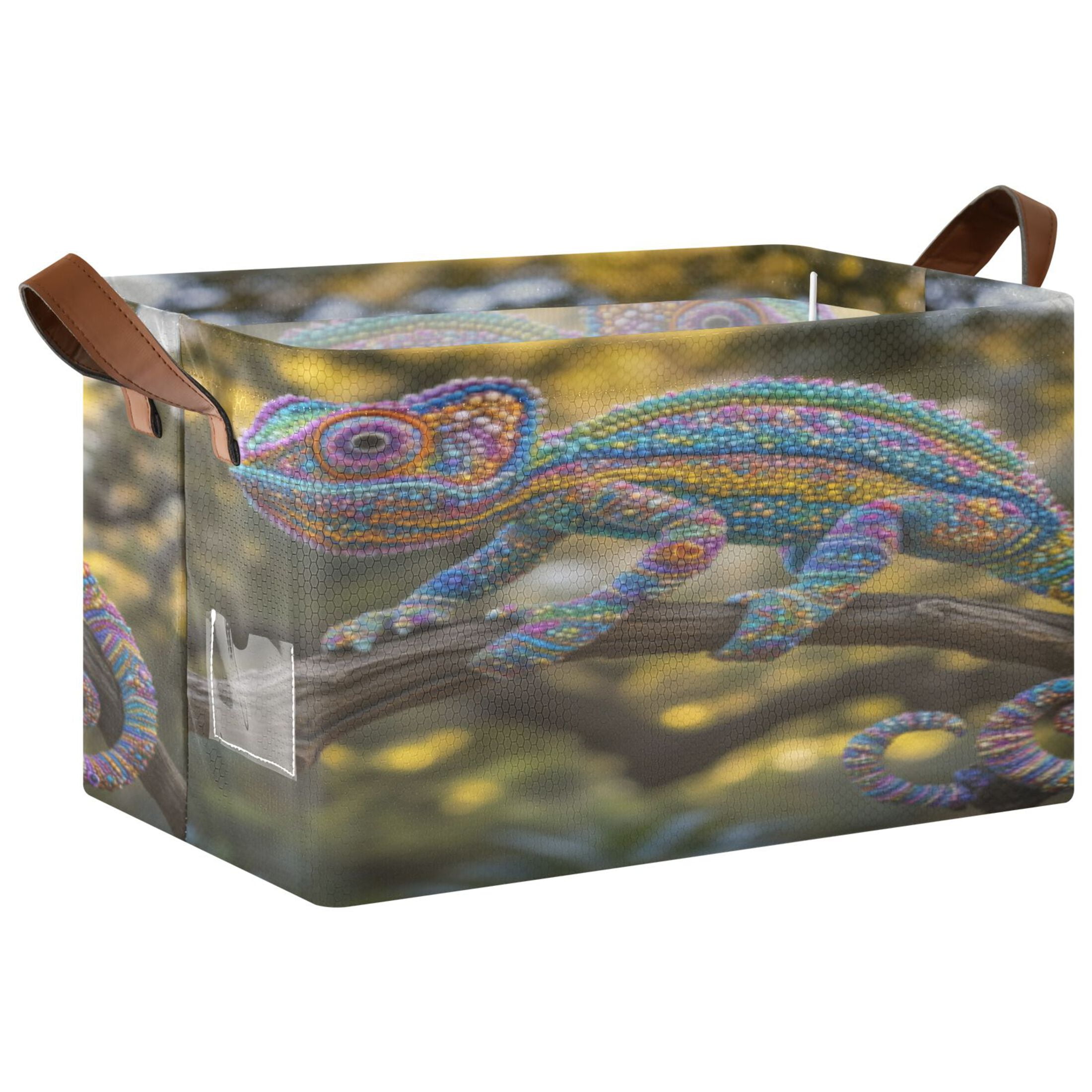 BZSMCE Shelf Baskets Storage Bins Colorful Chameleon in A Forest ...