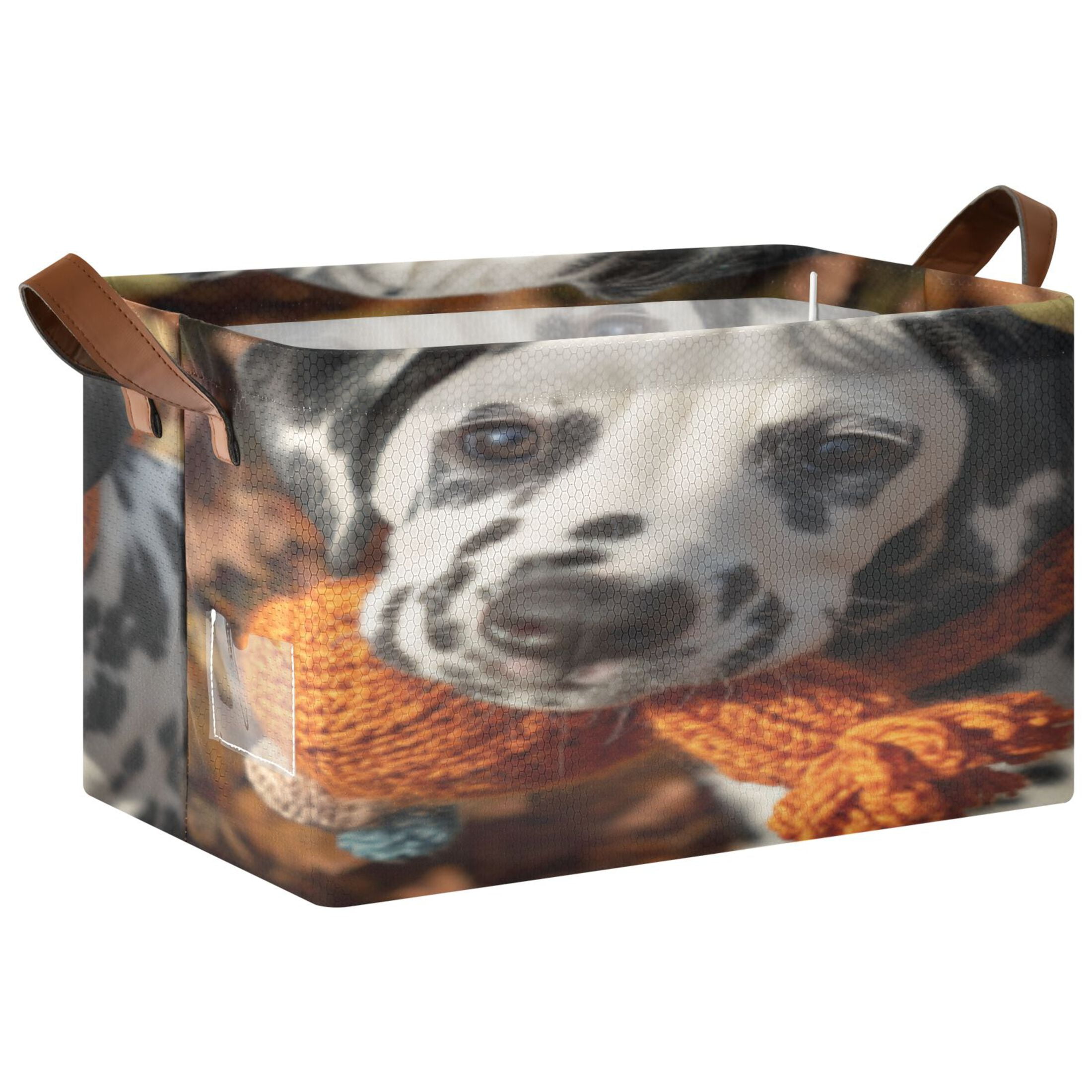 BZSMCE Shelf Baskets Storage Bins Copper-orange Pup Pattern Storage Box ...