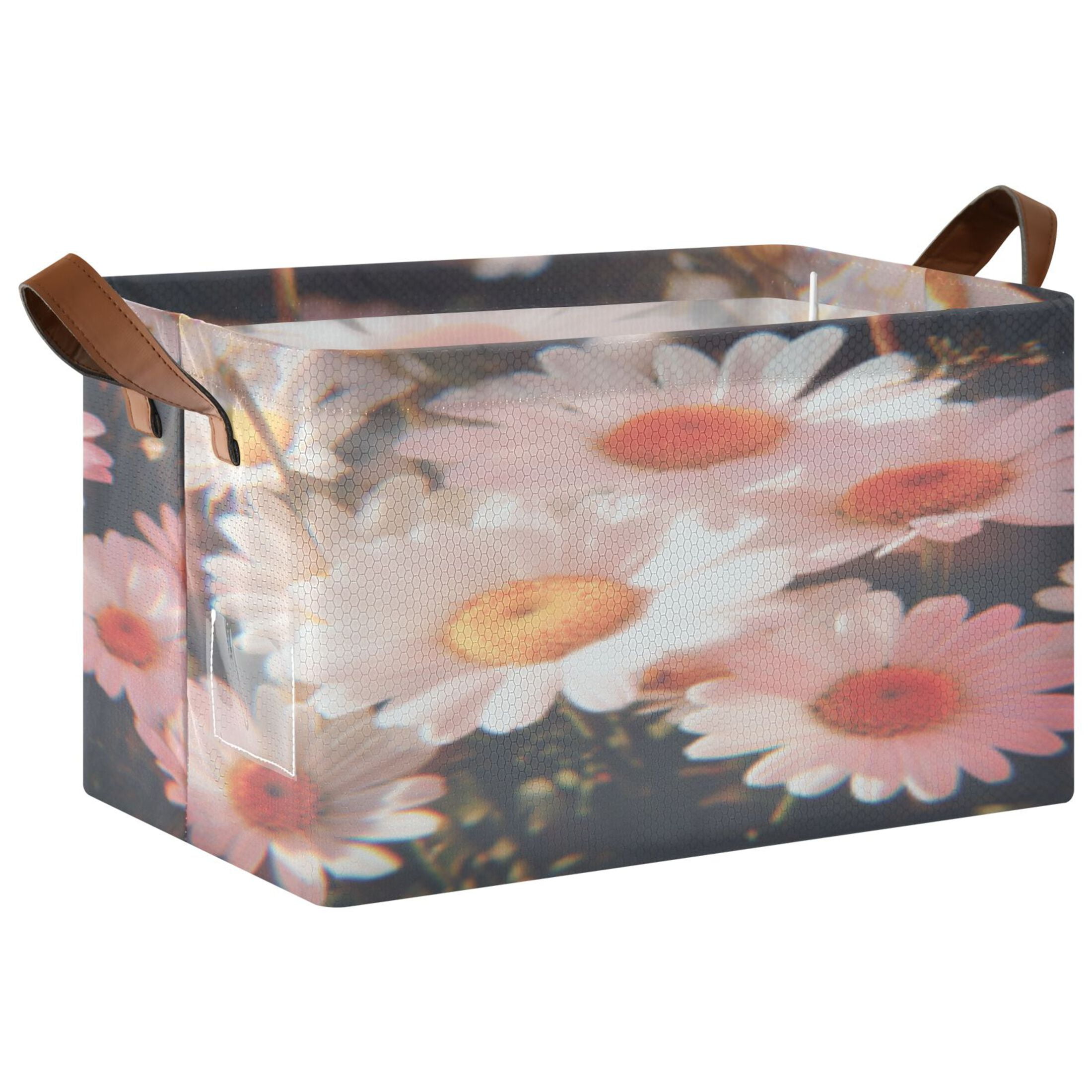 BZSMCE Shelf Baskets Storage Bins Daisy Field Pattern Storage Box ...