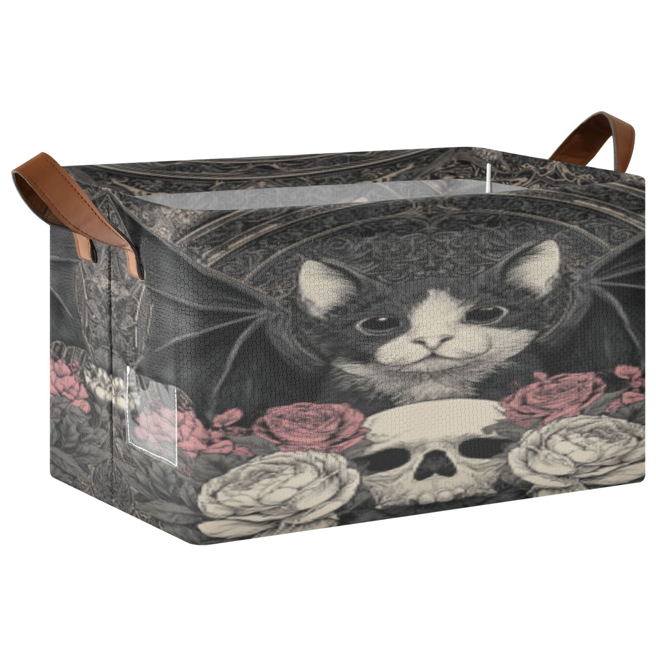 BZSMCE Shelf Baskets Storage Bins Dark Bat Cat Art Pattern Storage Box ...