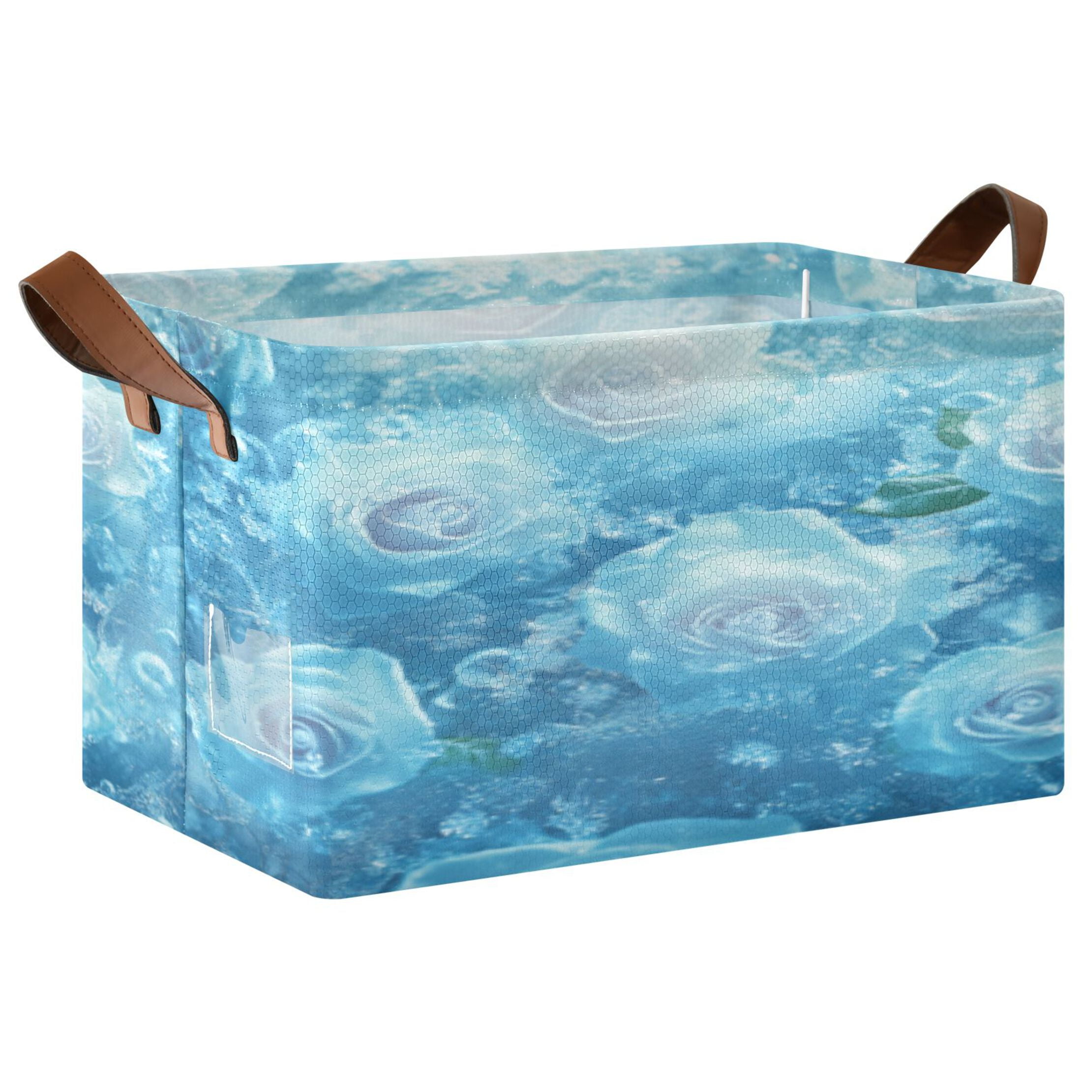 BZSMCE Shelf Baskets Storage Bins Ethereal Blue Roses Pattern Storage ...