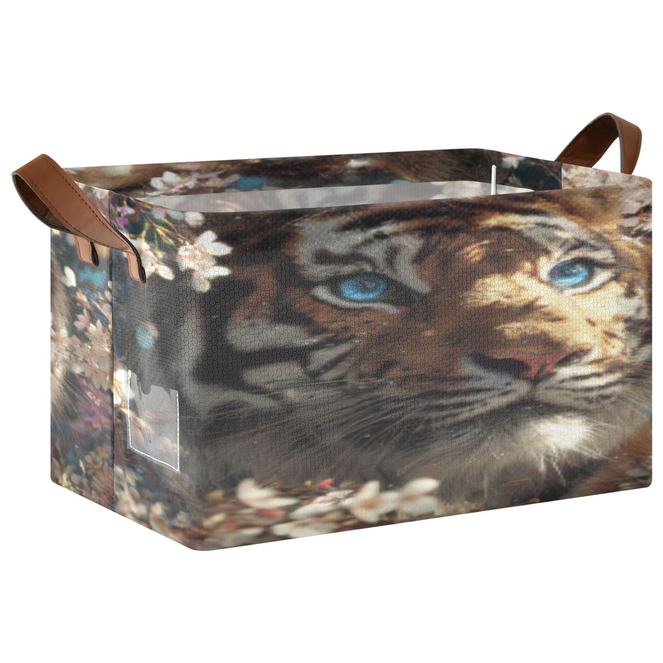 BZSMCE Shelf Baskets Storage Bins Floral Tiger Blue-eye Wonder Pattern ...