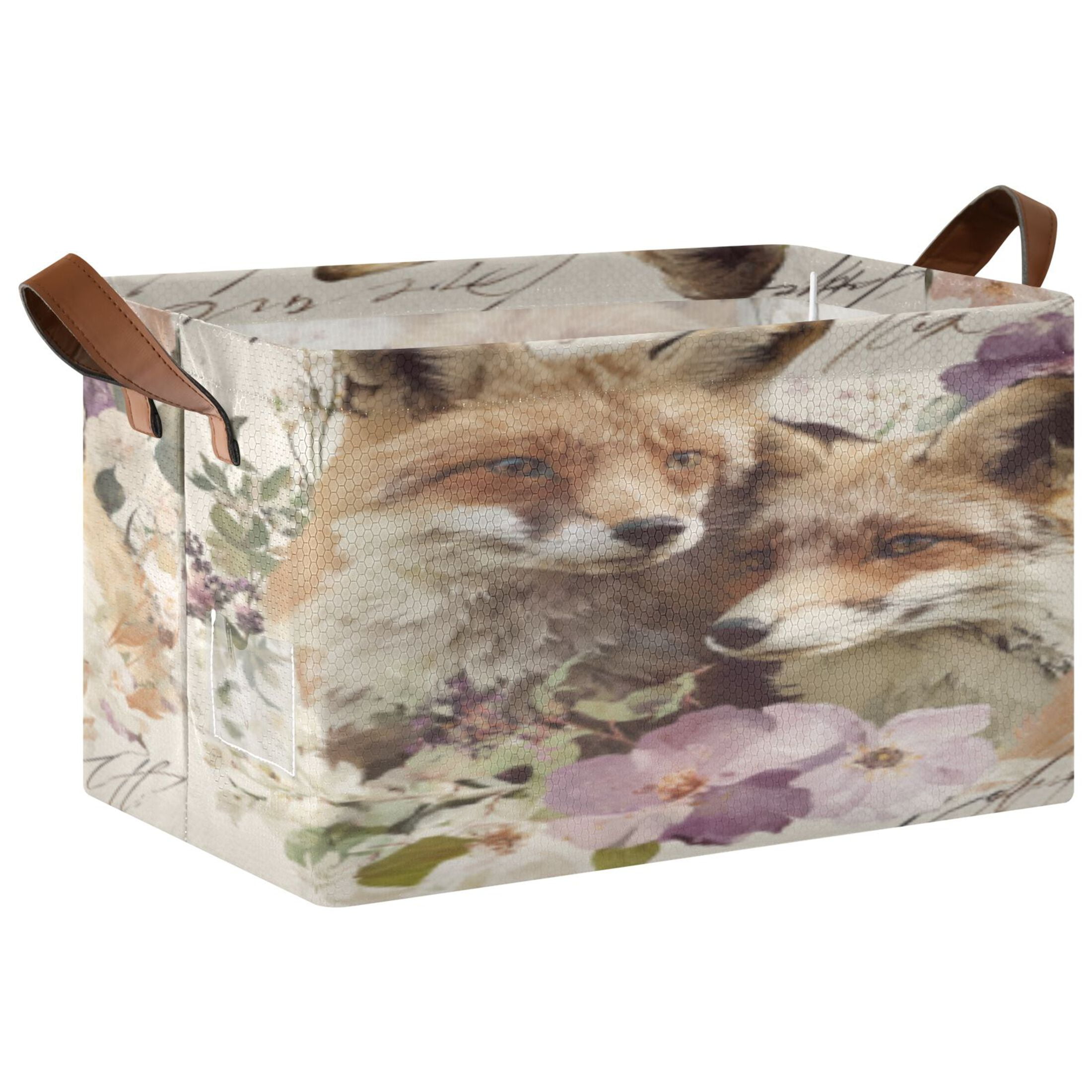BZSMCE Shelf Baskets Storage Bins Fox Bloom Pattern Storage Box ...
