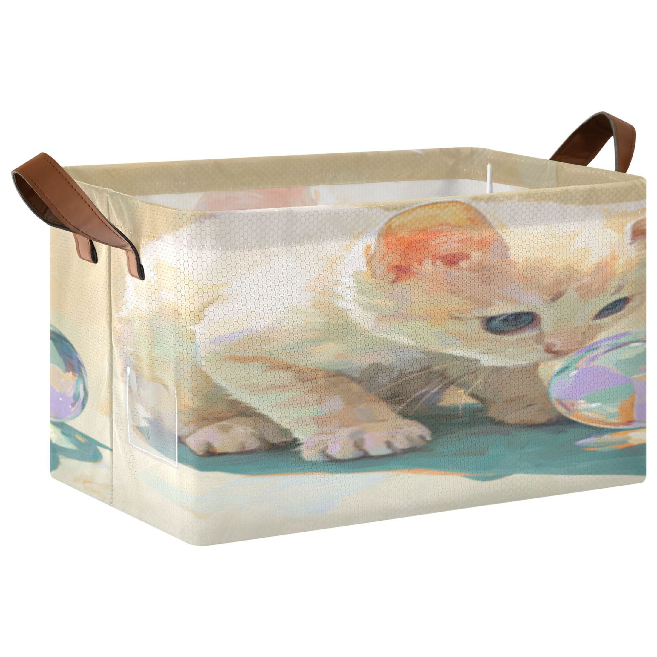 BZSMCE Shelf Baskets Storage Bins Ginger Kitten & Sphere Pattern ...