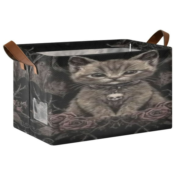BZSMCE Shelf Baskets Storage Bins Gothic Bat Cat Pattern Storage Box ...