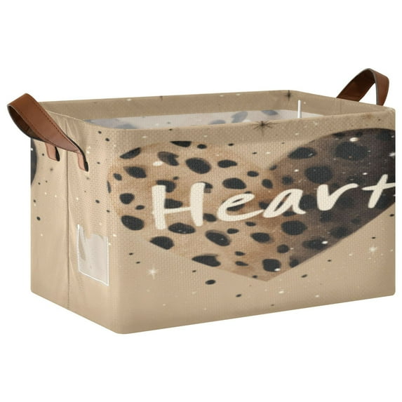 BZSMCE Shelf Baskets Storage Bins Leopard Heart Charm Pattern Storage ...