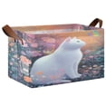 BZSMCE Shelf Baskets Storage Bins Meadow White Cat Pattern Storage Box ...