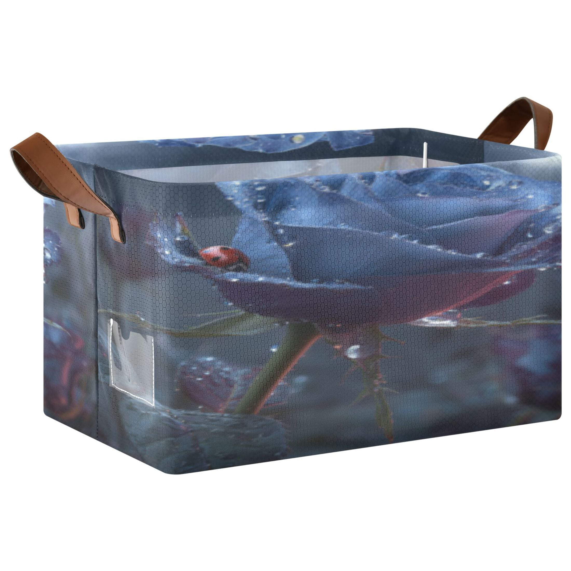 BZSMCE Shelf Baskets Storage Bins Moonlit Blue Rose Pattern Storage Box ...