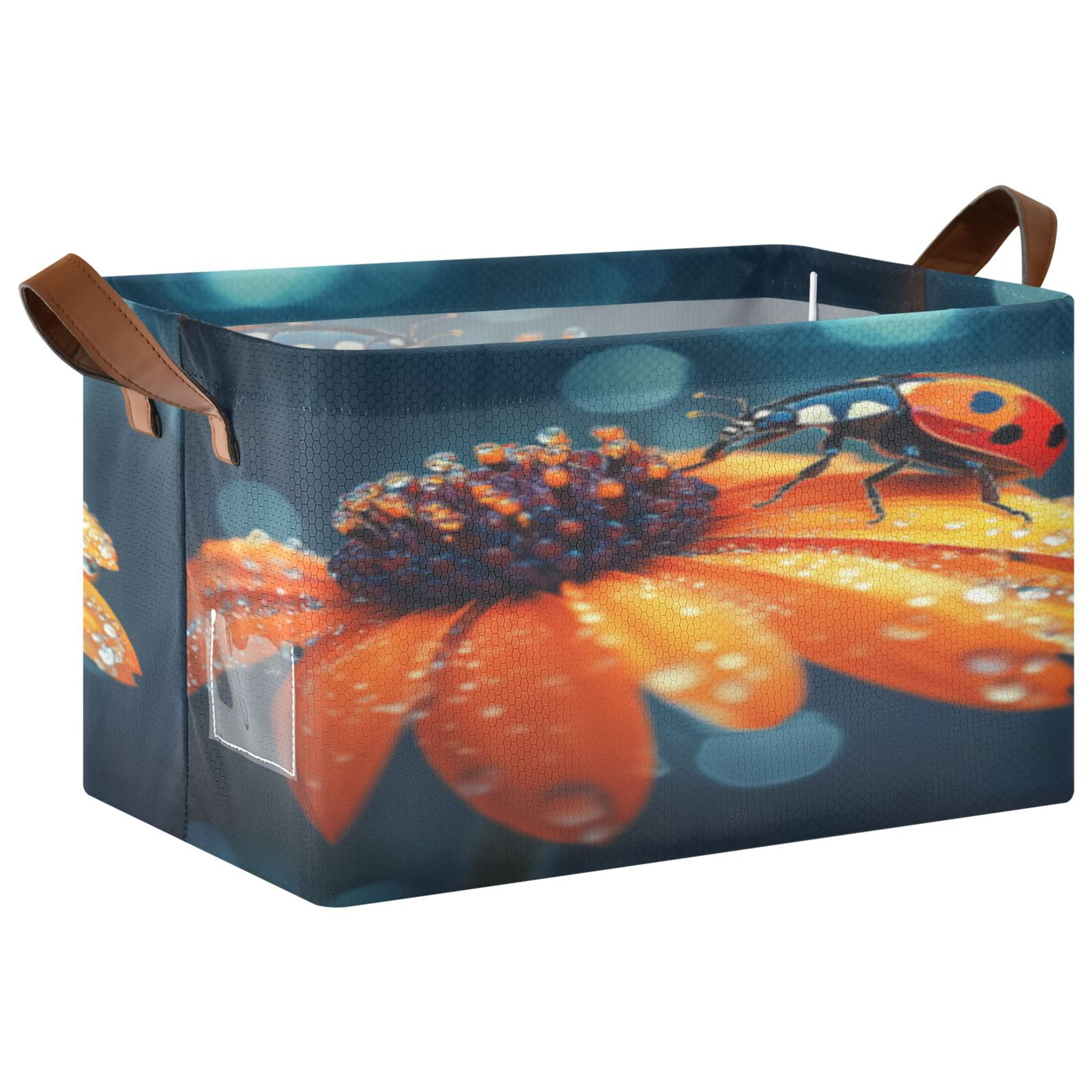 BZSMCE Shelf Baskets Storage Bins Morning Dew Ladybug Pattern Storage ...