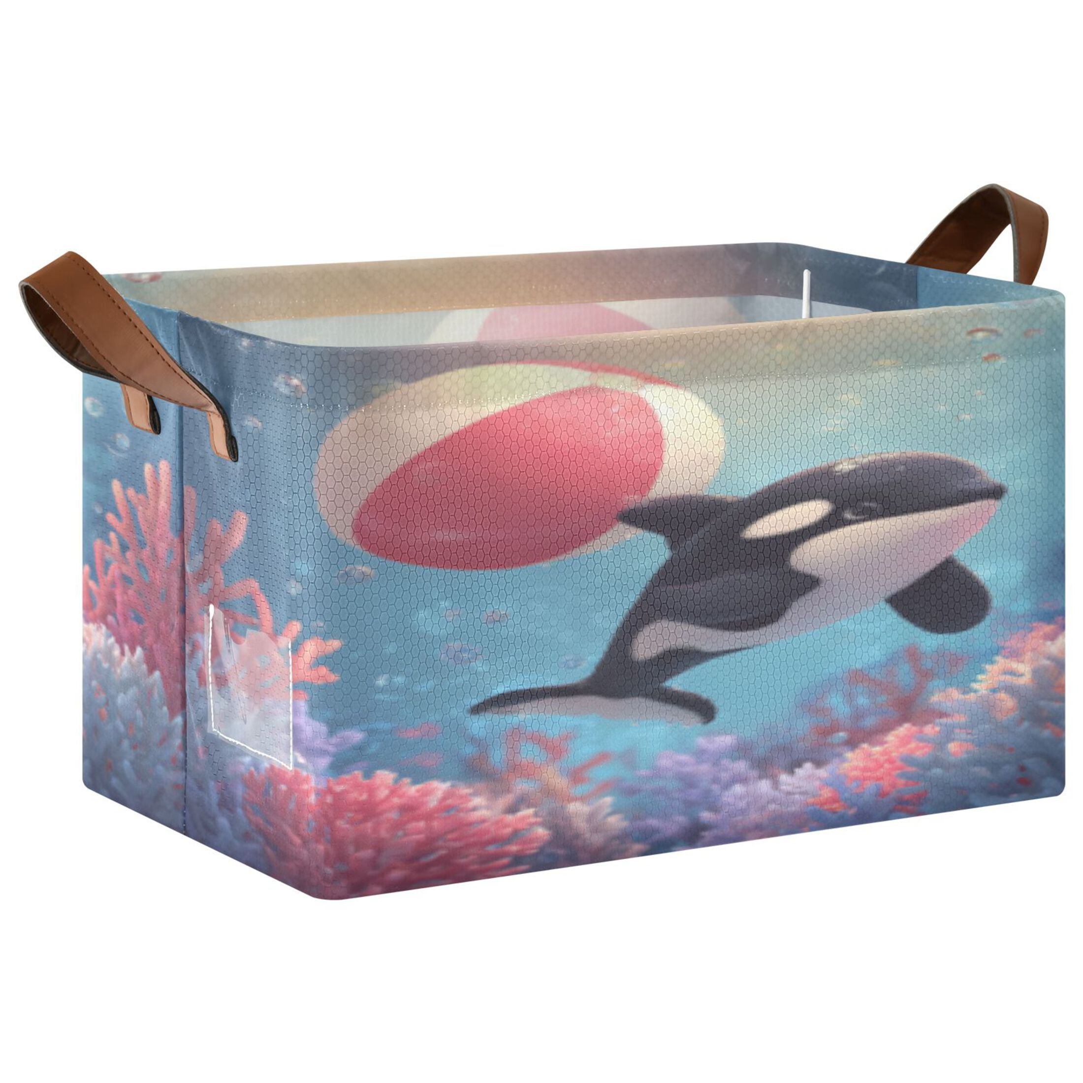 BZSMCE Shelf Baskets Storage Bins Orca Beach Ball Pattern Storage Box ...