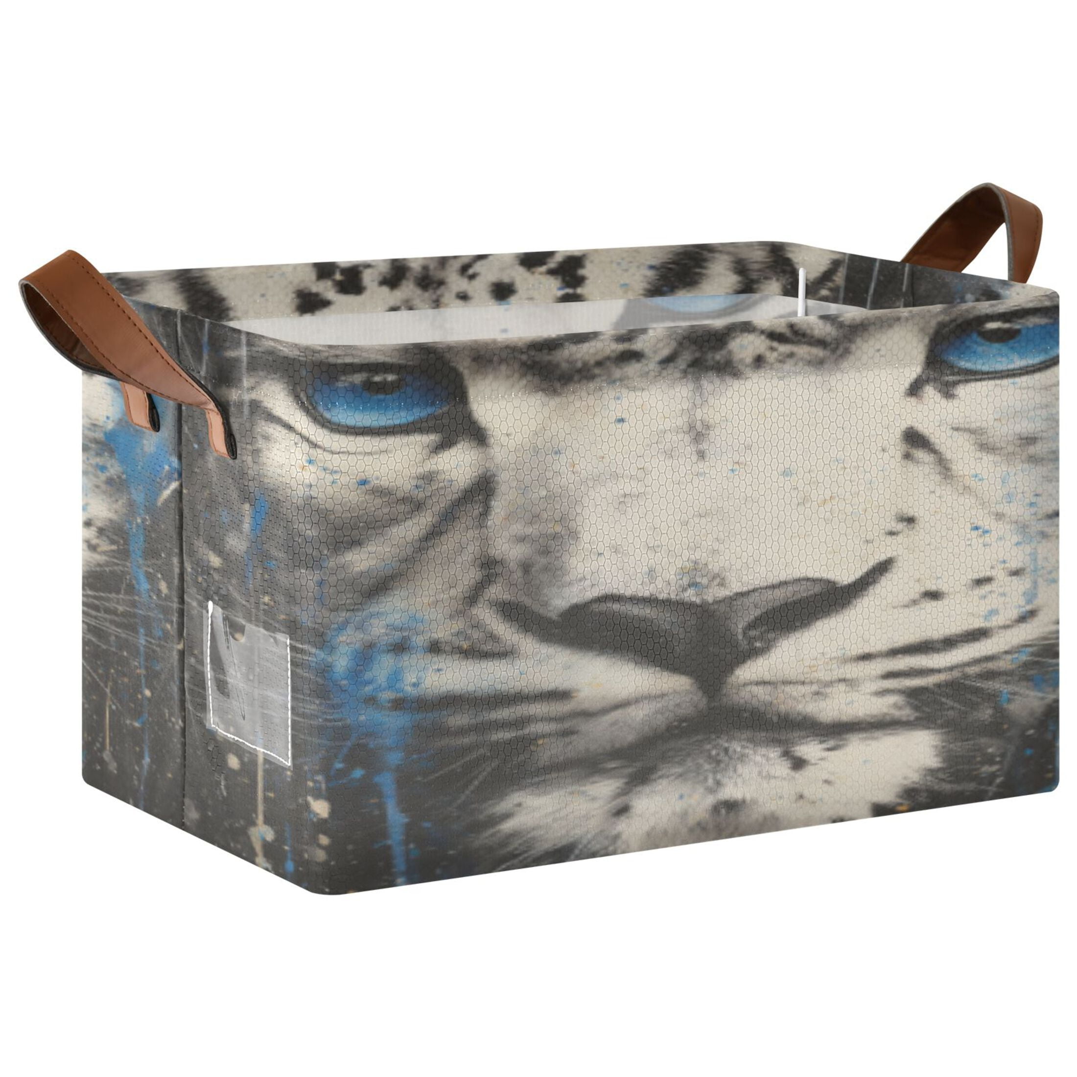 BZSMCE Shelf Baskets Storage Bins Snow Leopard Gaze Pattern Storage Box ...