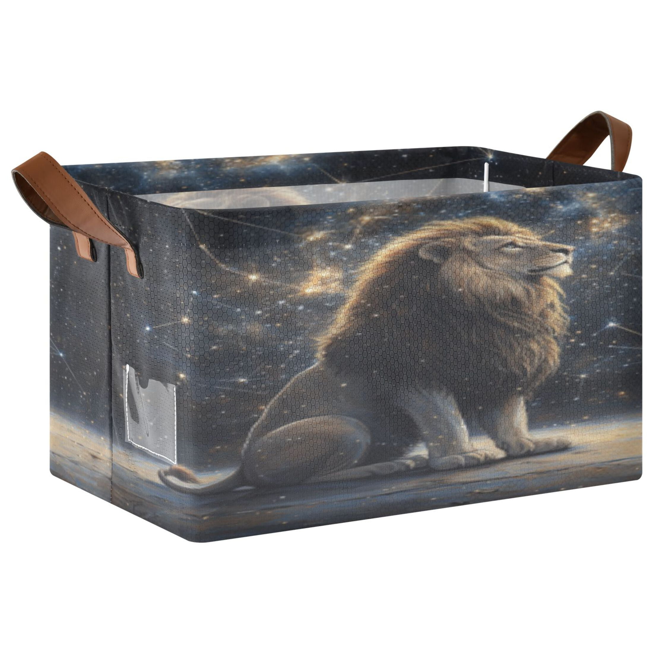 BZSMCE Shelf Baskets Storage Bins Stargazing Lion Pattern Storage Box ...
