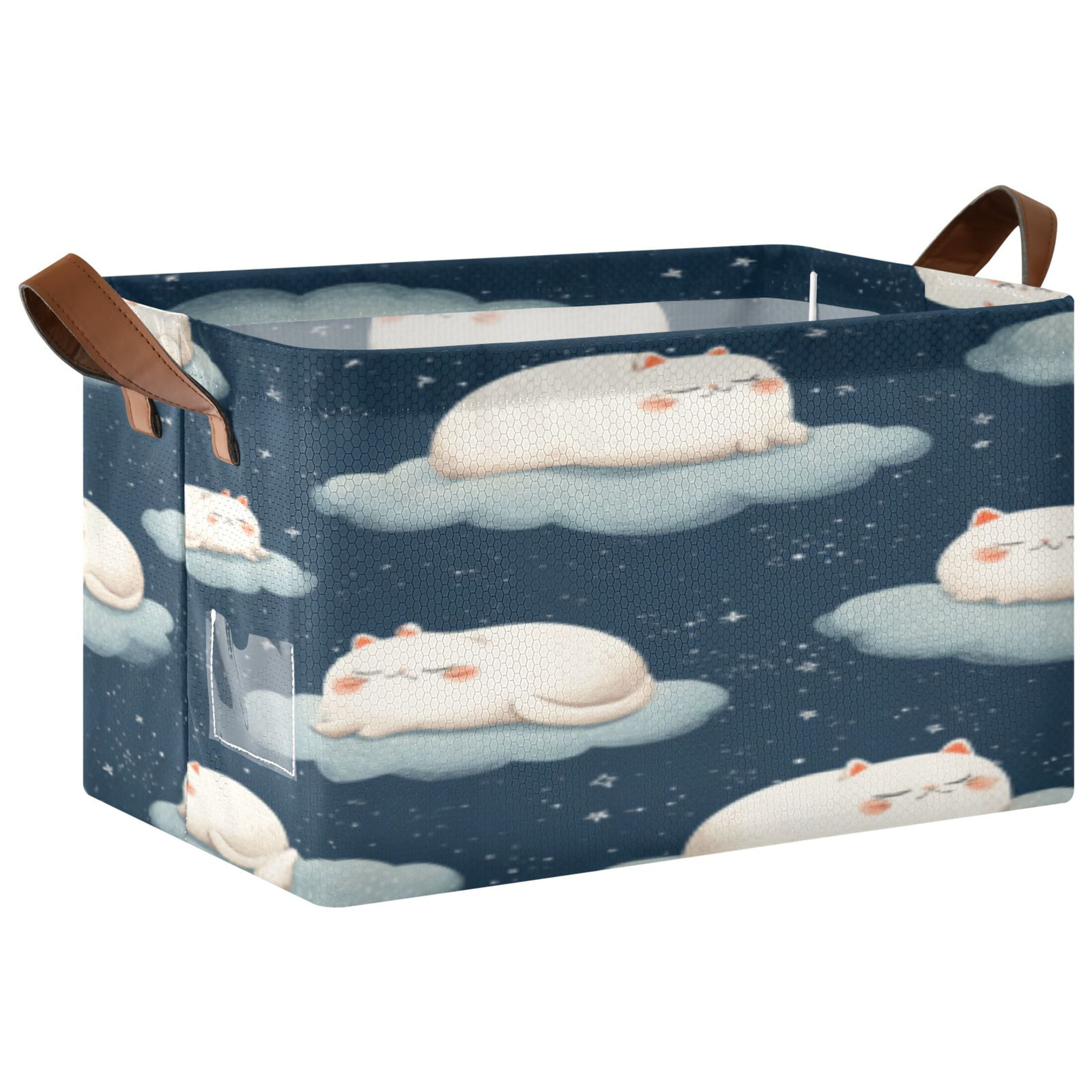 BZSMCE Shelf Baskets Storage Bins Starry Night Cloud Cat Colony Pattern ...