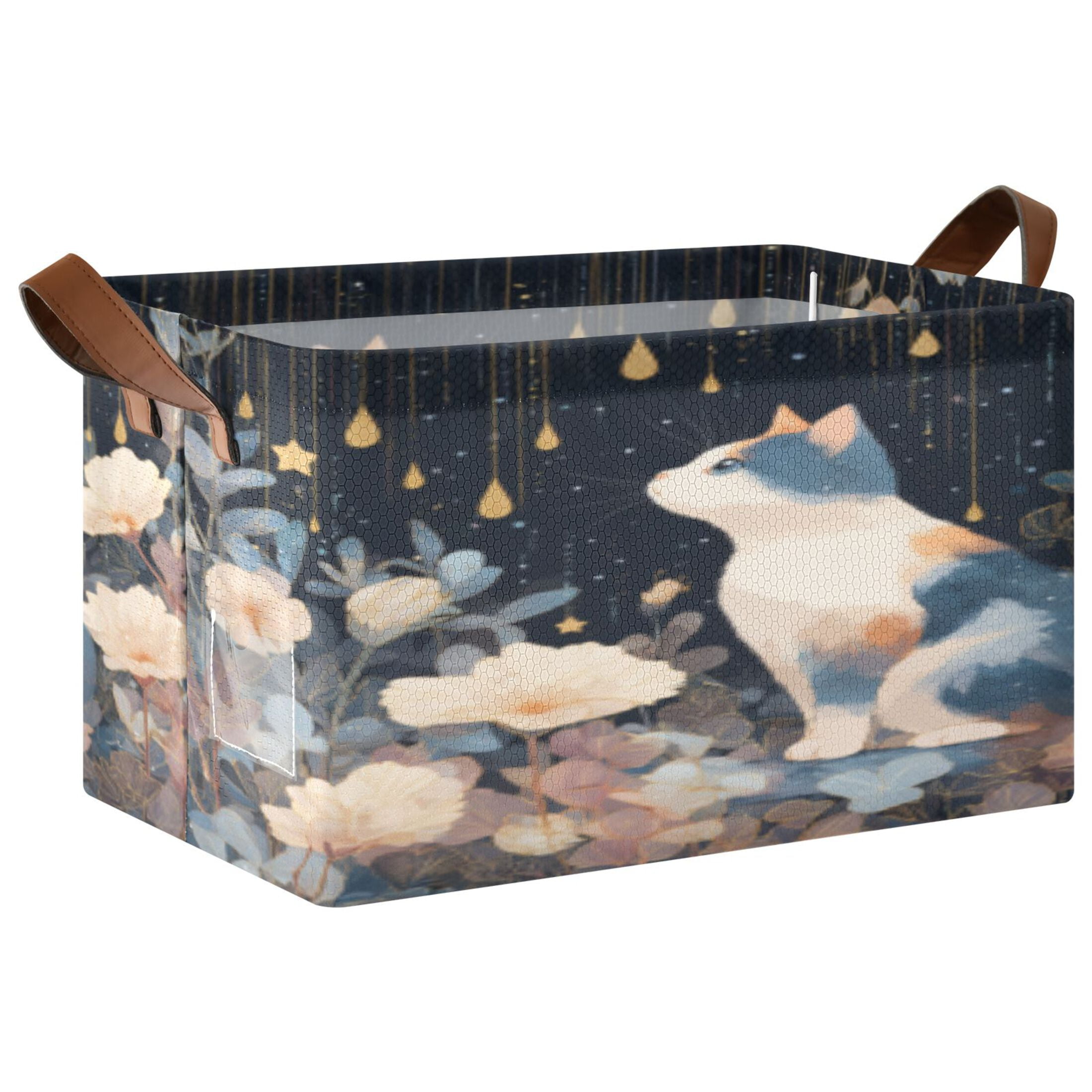 BZSMCE Shelf Baskets Storage Bins Starry Night Feline Fantasy Pattern ...