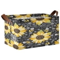 BZSMCE Shelf Baskets Storage Bins Sunflower Bee Noir Pattern Storage ...