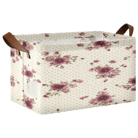 BZSMCE Shelf Baskets Storage Bins Vintage Floral Dainty Blush Pattern ...
