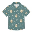 BZSMCE Short-Sleeve Button-Down Shirt Summer Baseballs Stars Teal ...