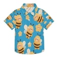 BZSMCE Short-Sleeve Button-Down Shirt Summer Bee Pattern For Soft ...