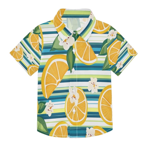 BZSMCE Short-Sleeve Button-Down Shirt Summer Cartoon Orange Flower ...