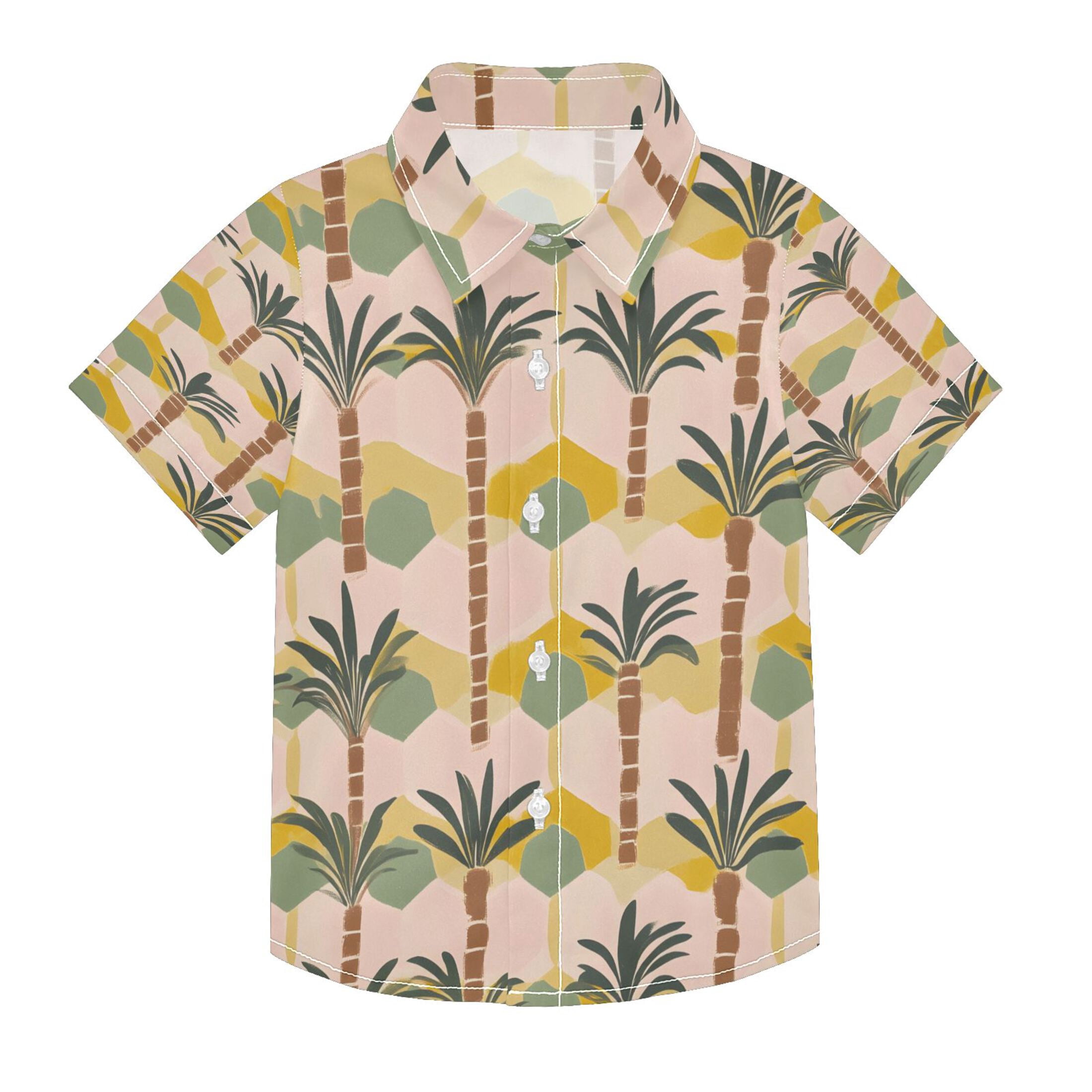 BZSMCE Short-Sleeve Button-Down Shirt Summer Coconut Trees Pattern For ...